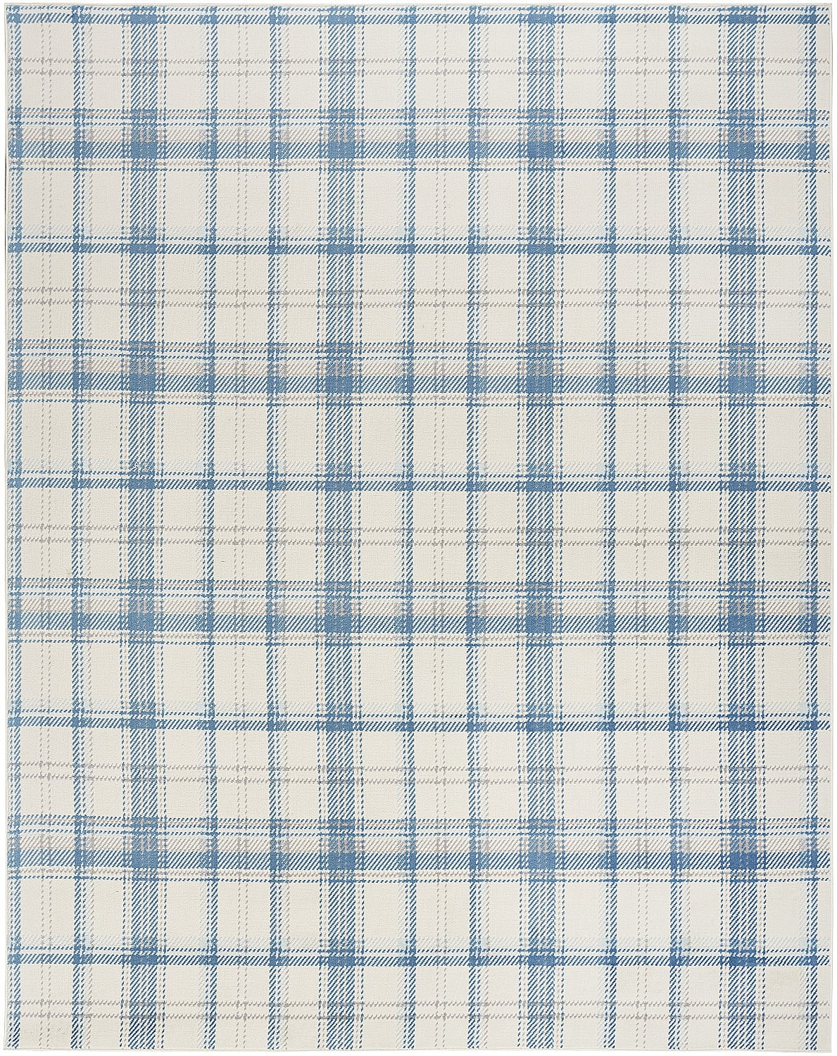 Nourison Grafix Plaid Ivory Blue 5'3" x 7'3" Area Rug (5x7) - Walmart.com