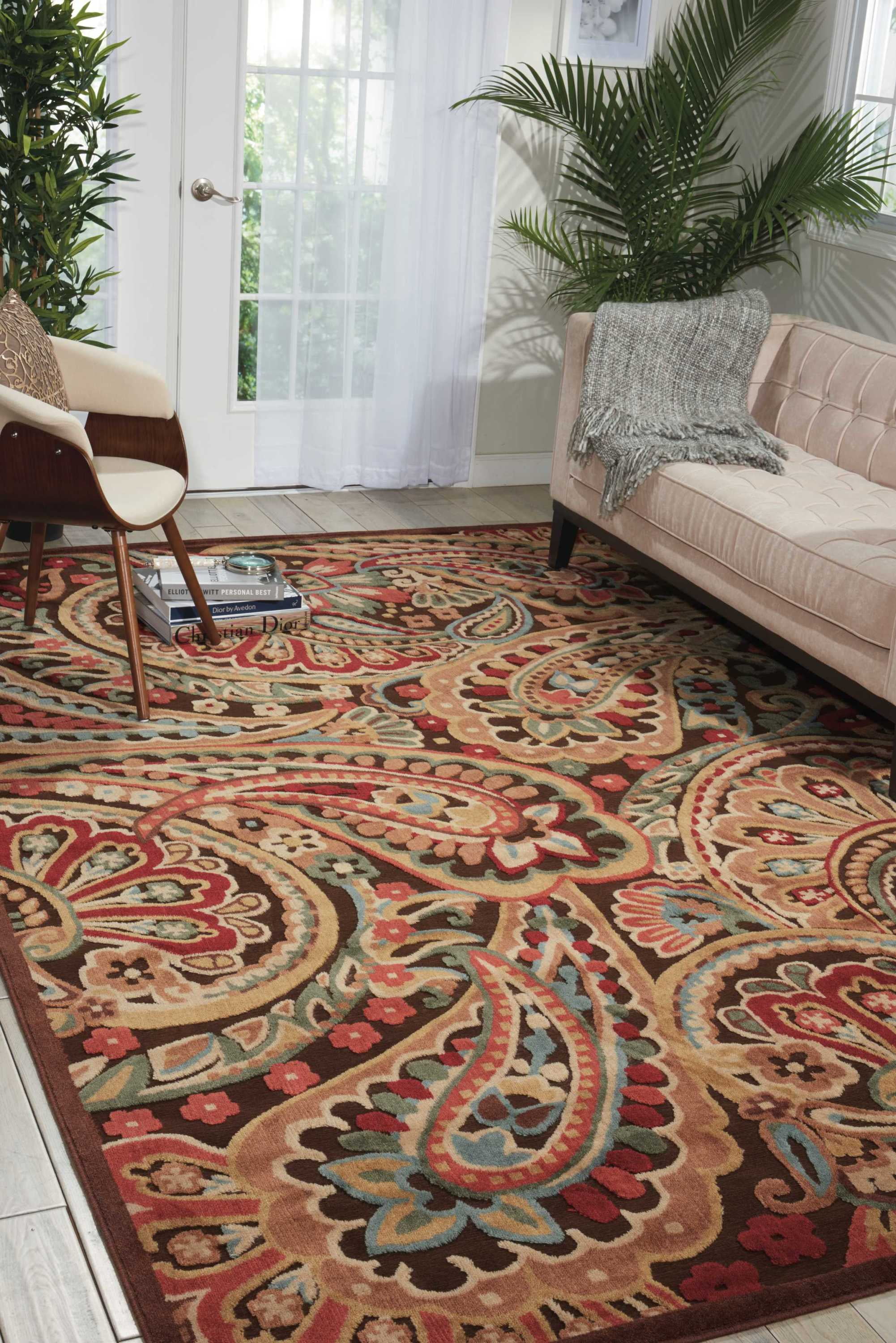 Nourison Graphic Illusions Paisley Multicolor 5'3" x 7'5" Area Rug ...