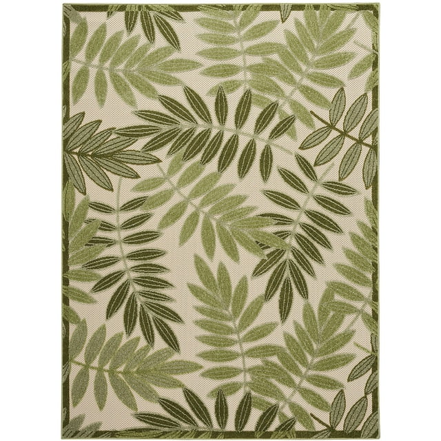 Nourison Home Aloha 4' x 6' Fabric Ivory Green Area Rug - Walmart.com