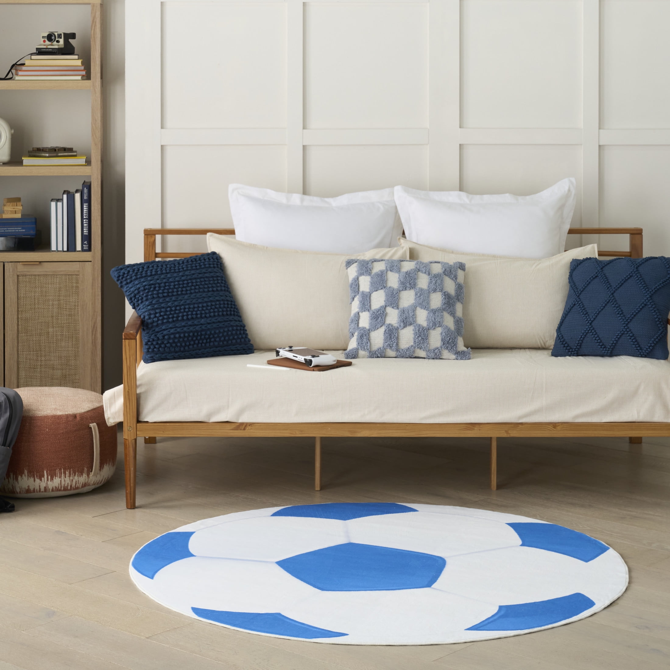 Nourison Imagination 5' x Round Blue Kids Indoor Rug - Walmart.com