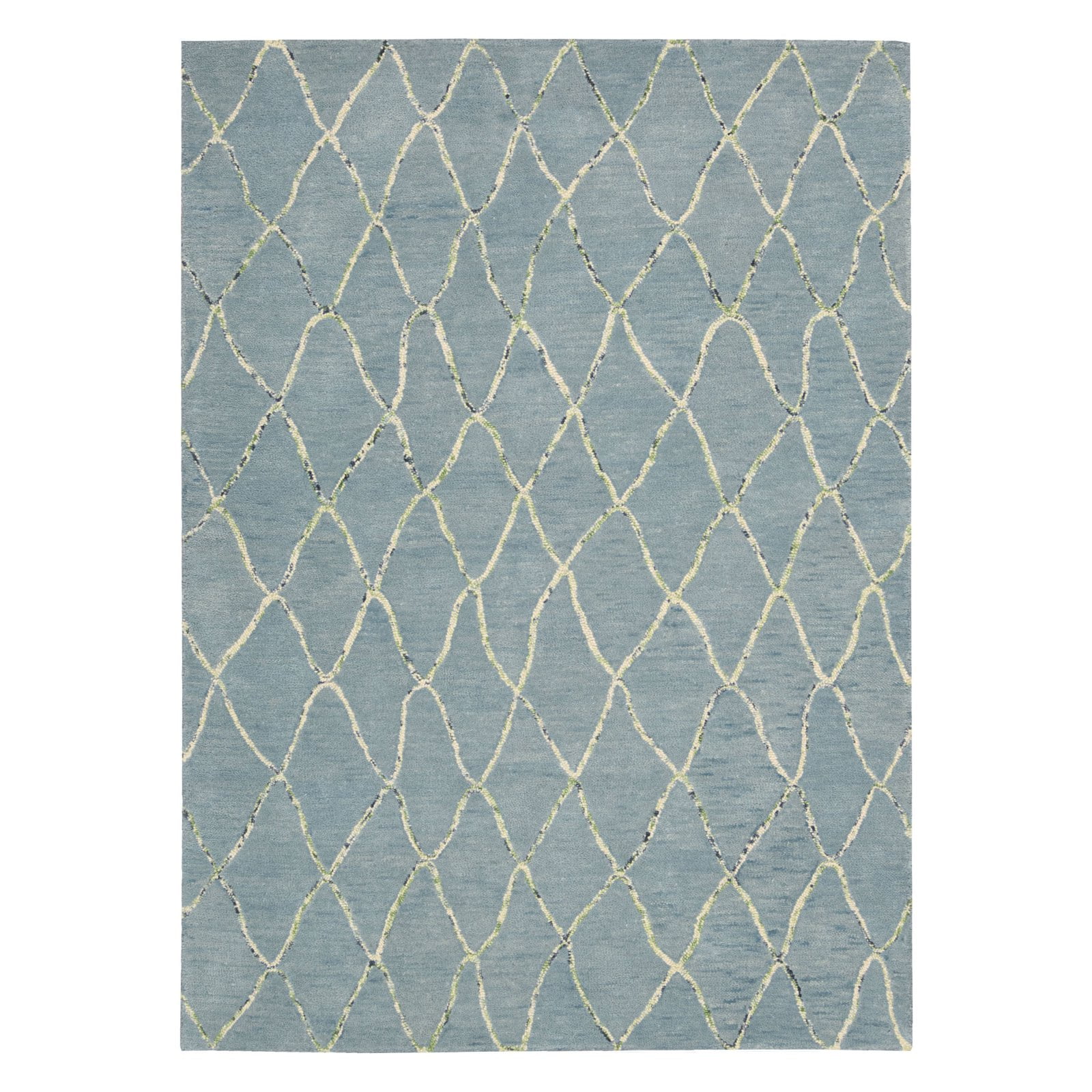 Nourison Intermix Area Rug Blue 3'6" x 5'6" Latex Free Abstract 4' x 6 ...