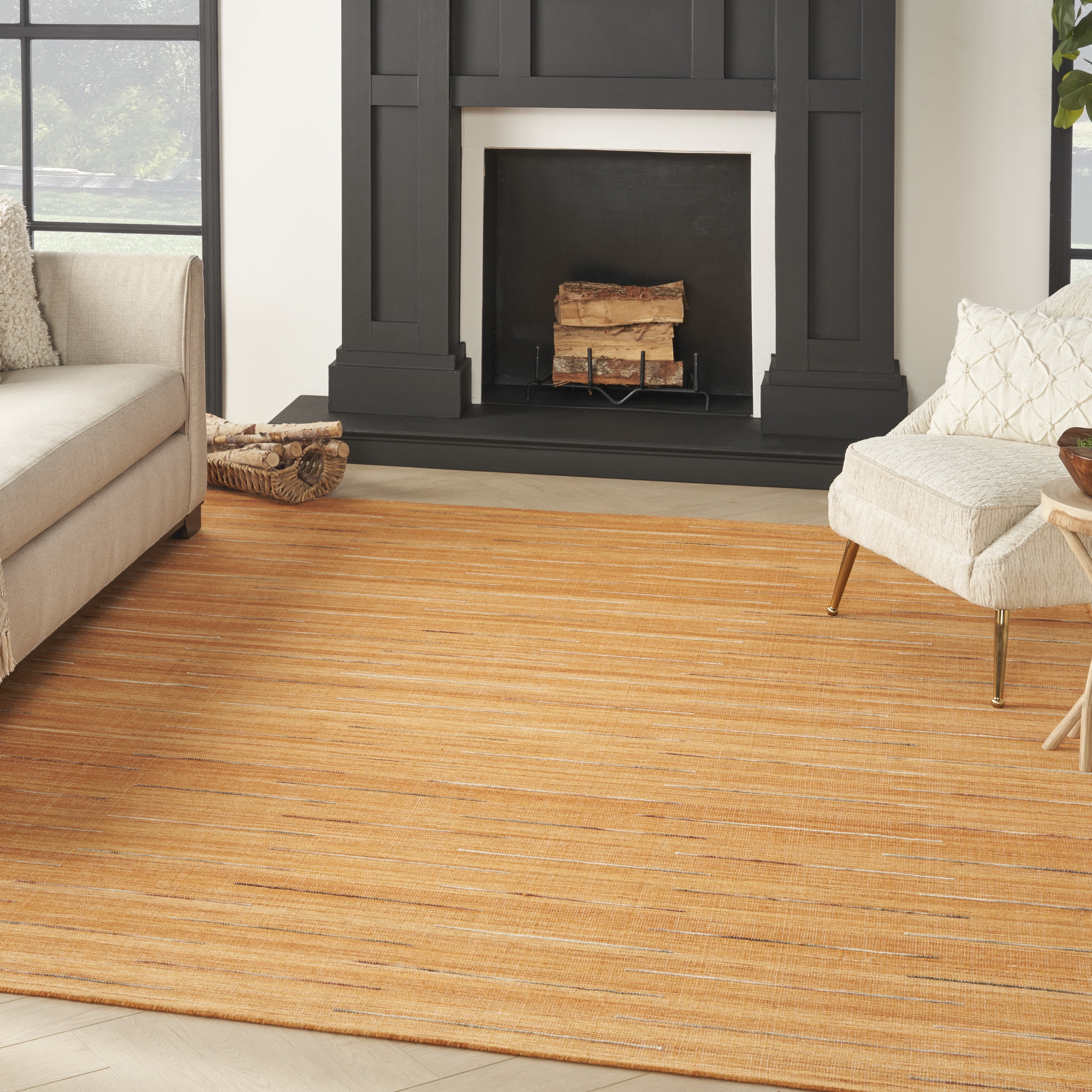 Nourison Interweave Abstract Orange 8' x 10' Area Rug, (8x10) - Walmart.com