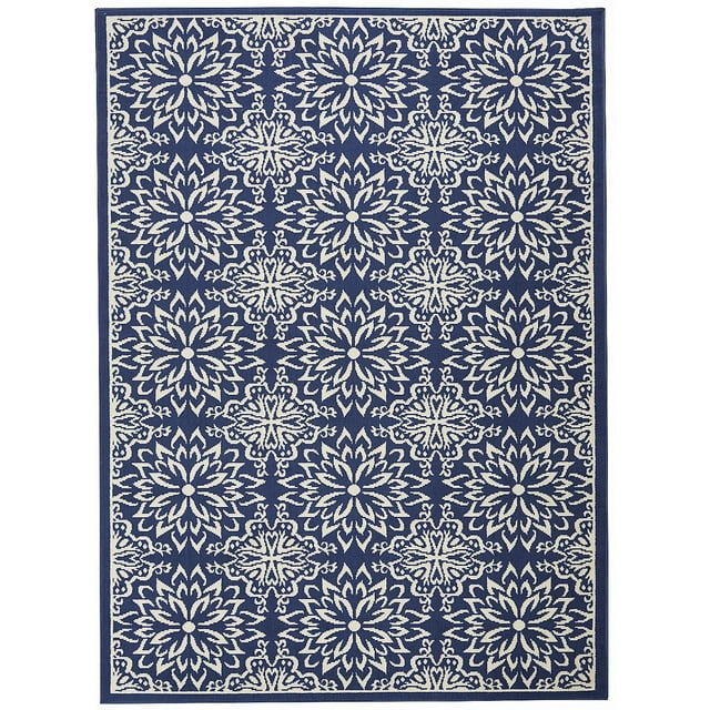 Nourison Jubilant Floral Navy/Ivory 3' x 5' Area Rug, (3x5) - Walmart.com