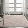 Nourison Jubilant Geometric Floral Ivory/Pink 5'3" x 7'3" Area Rug, (5 ...