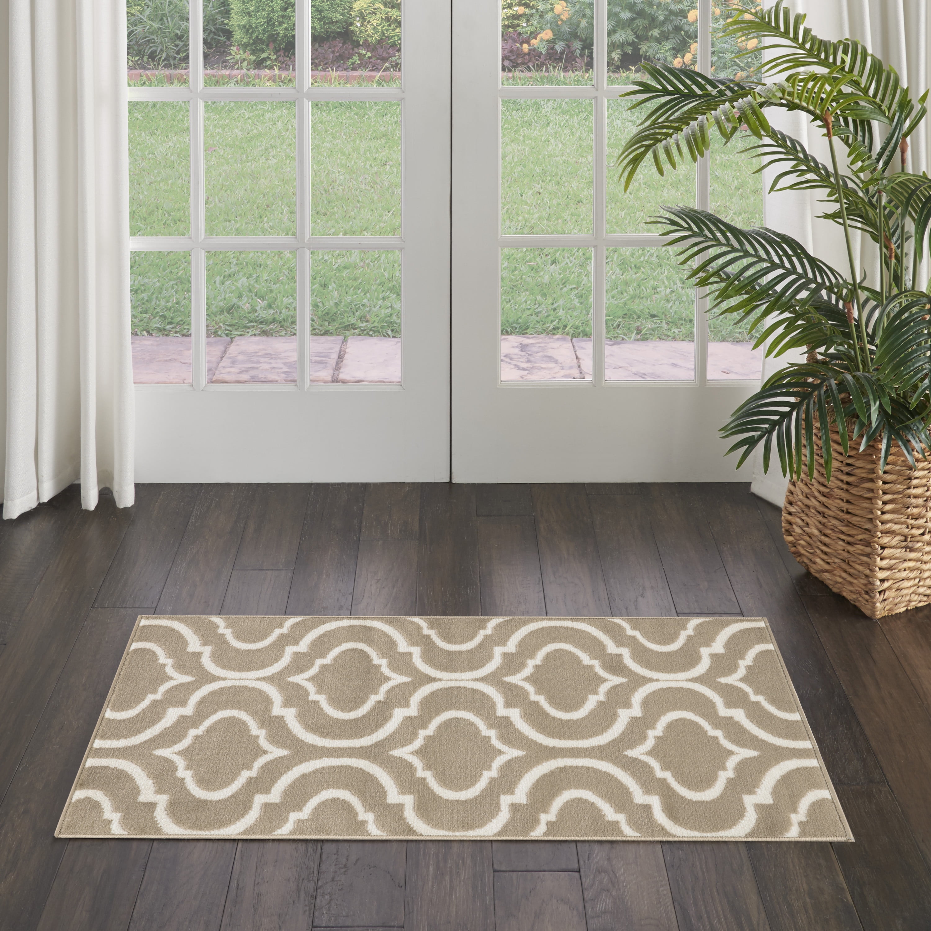 Nourison Jubilant Trellis Taupe 2' x 4' Area Rug, (2x4) - Walmart.com