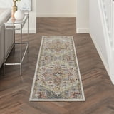 Nourison Juniper Persian Ivory/Multi 2'2" x 7'6" Area Rug, (2x8 ...