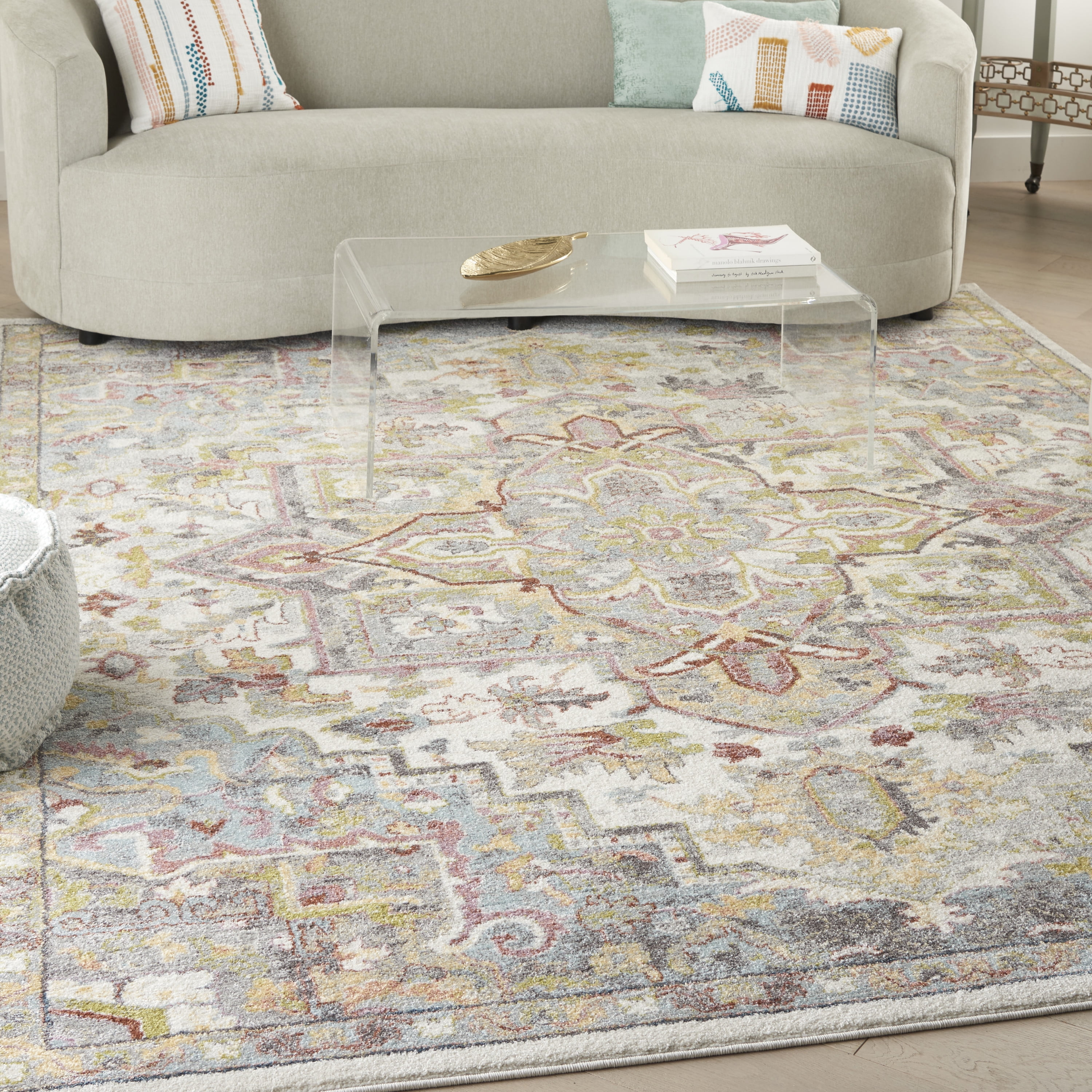 Nourison Juniper Persian Ivory/Multi 9' x 12' Area Rug, (9x12 ...