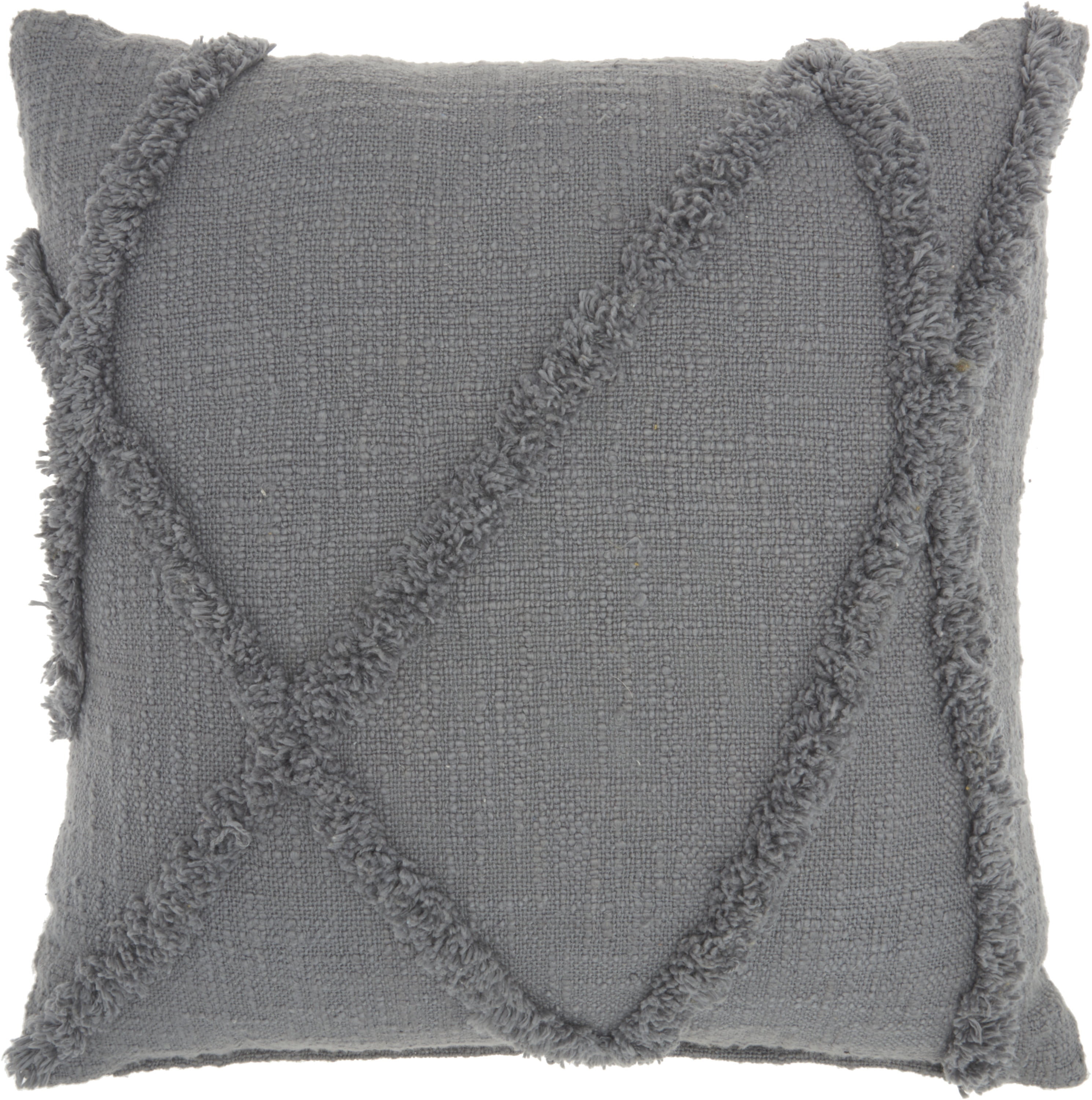 Nourison Life Styles Textured Grey Decorative Throw Pillow , 18" x 18 ...