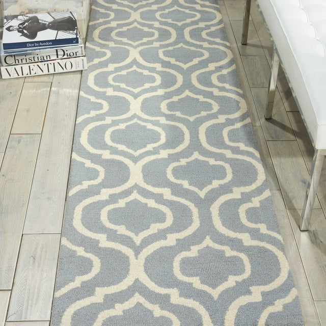 Nourison Linear Trellis Light Blue Area Rug - Walmart.com