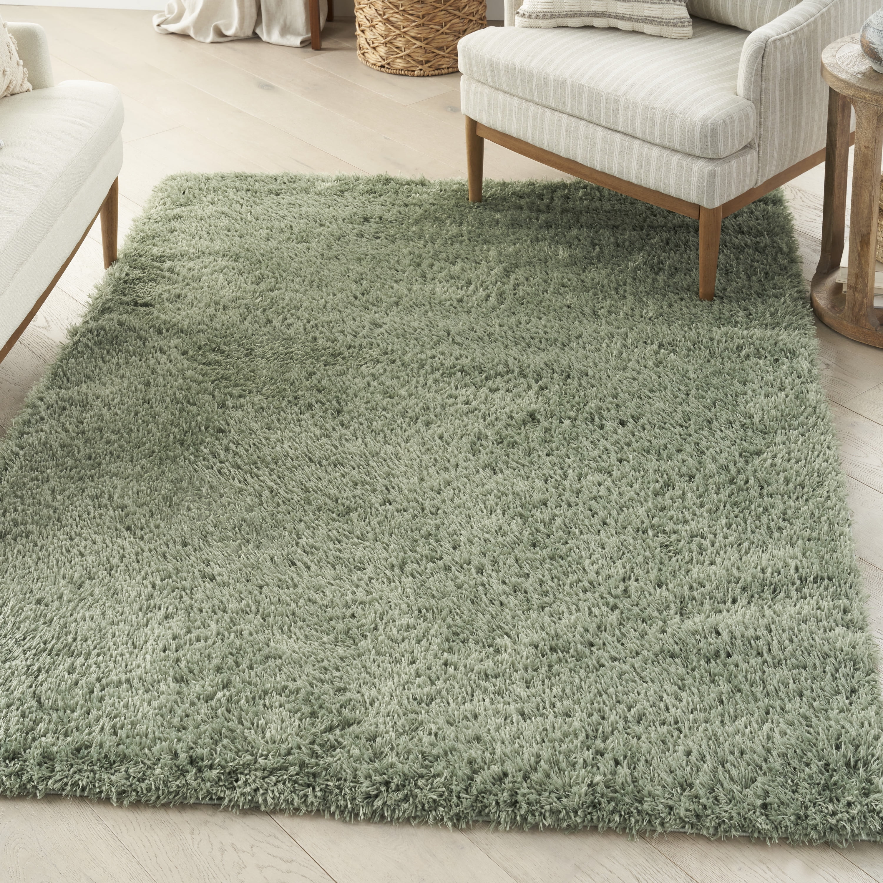 Nourison Lush Shag Modern & Contemporary Sage 7'10" x 9'10" Area Rug ...