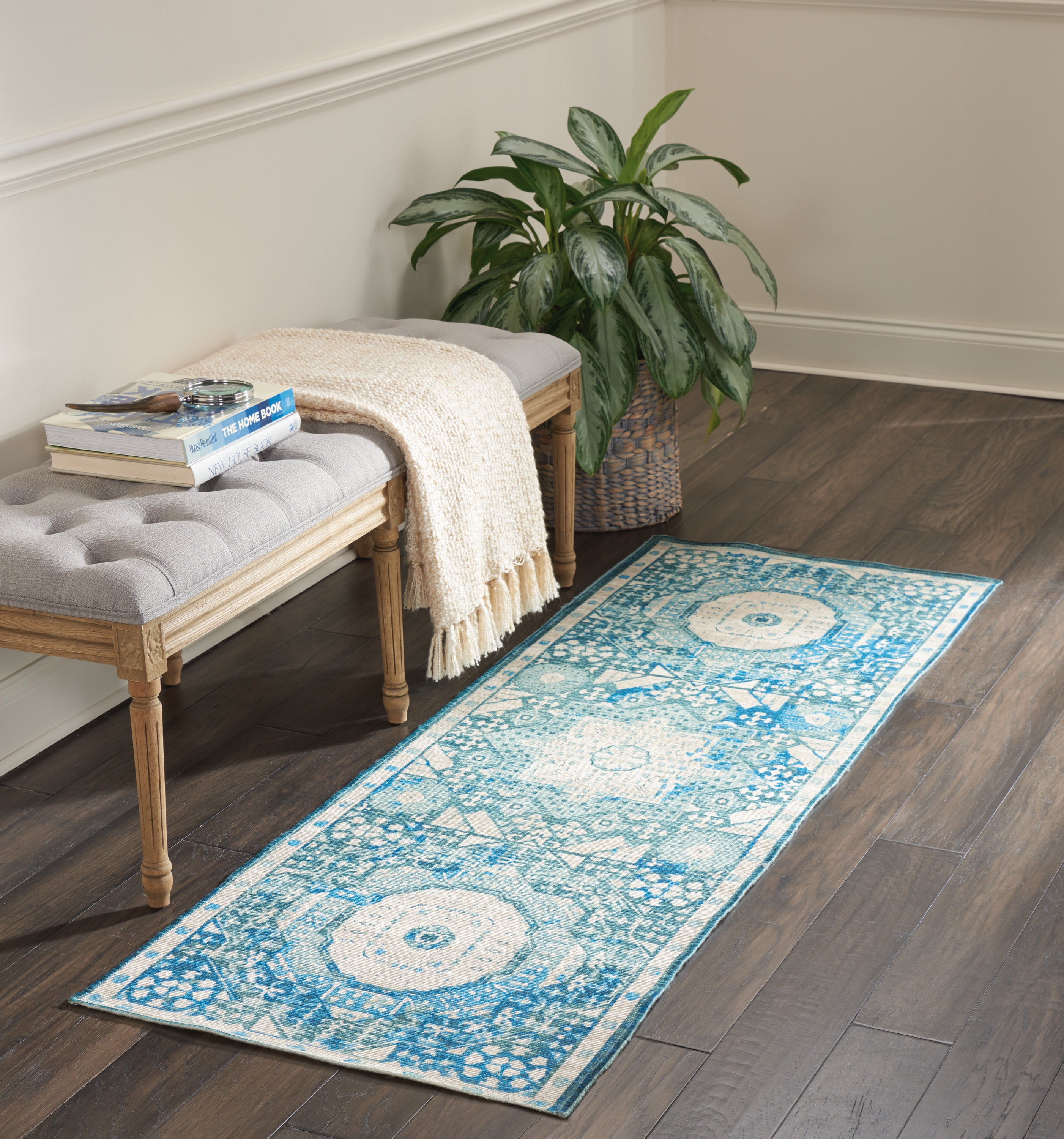 Nourison Madera Repeat Medallions Teal Area Rug - Walmart.com