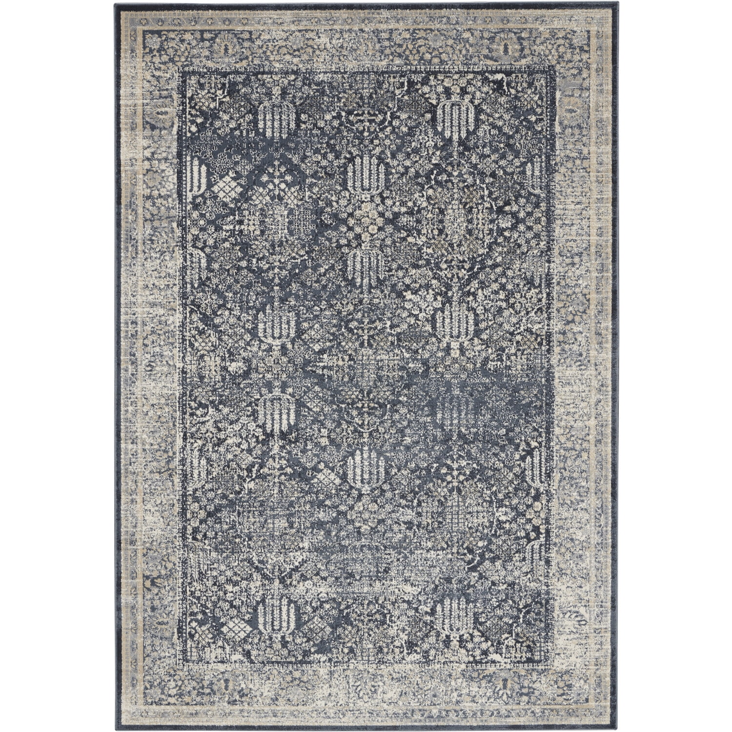 Nourison Home Malta MAI12 Navy/Ivory/Beige Indoor Area Rug - 3'11 x 5'7 ...