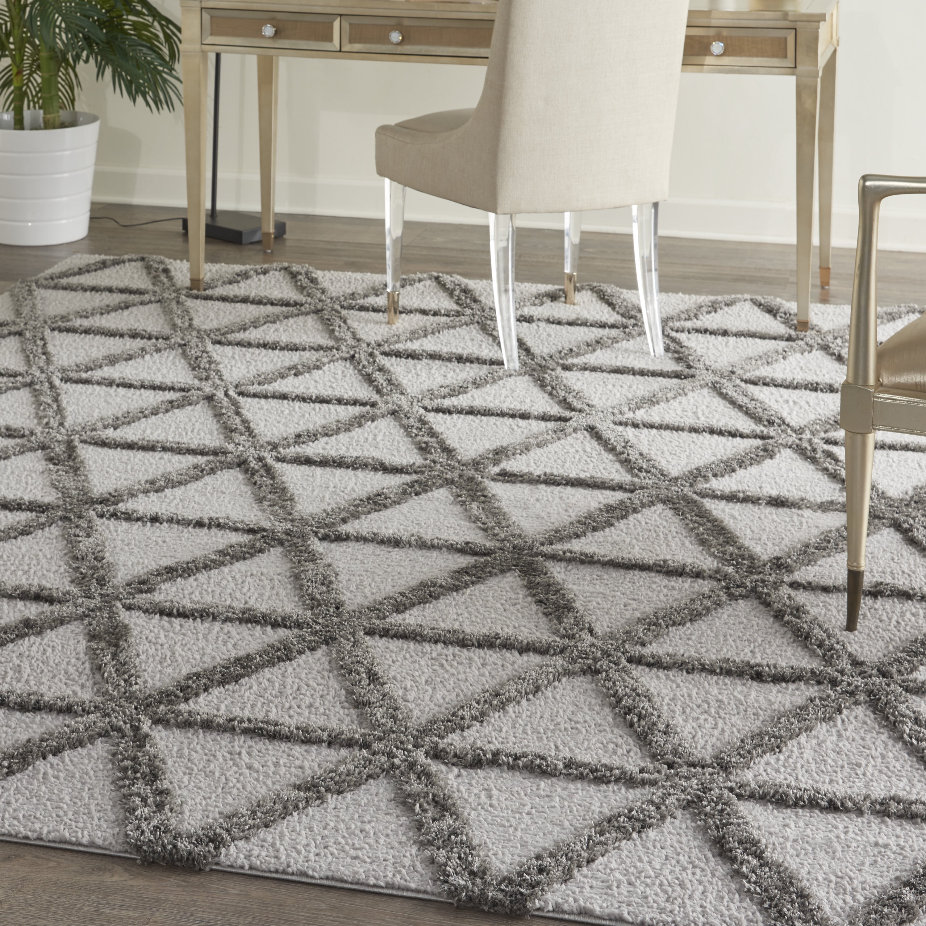 Nourison Melfi Shag Grey 7'10" x 9'10" Area Rug, (8x10) - Walmart.com