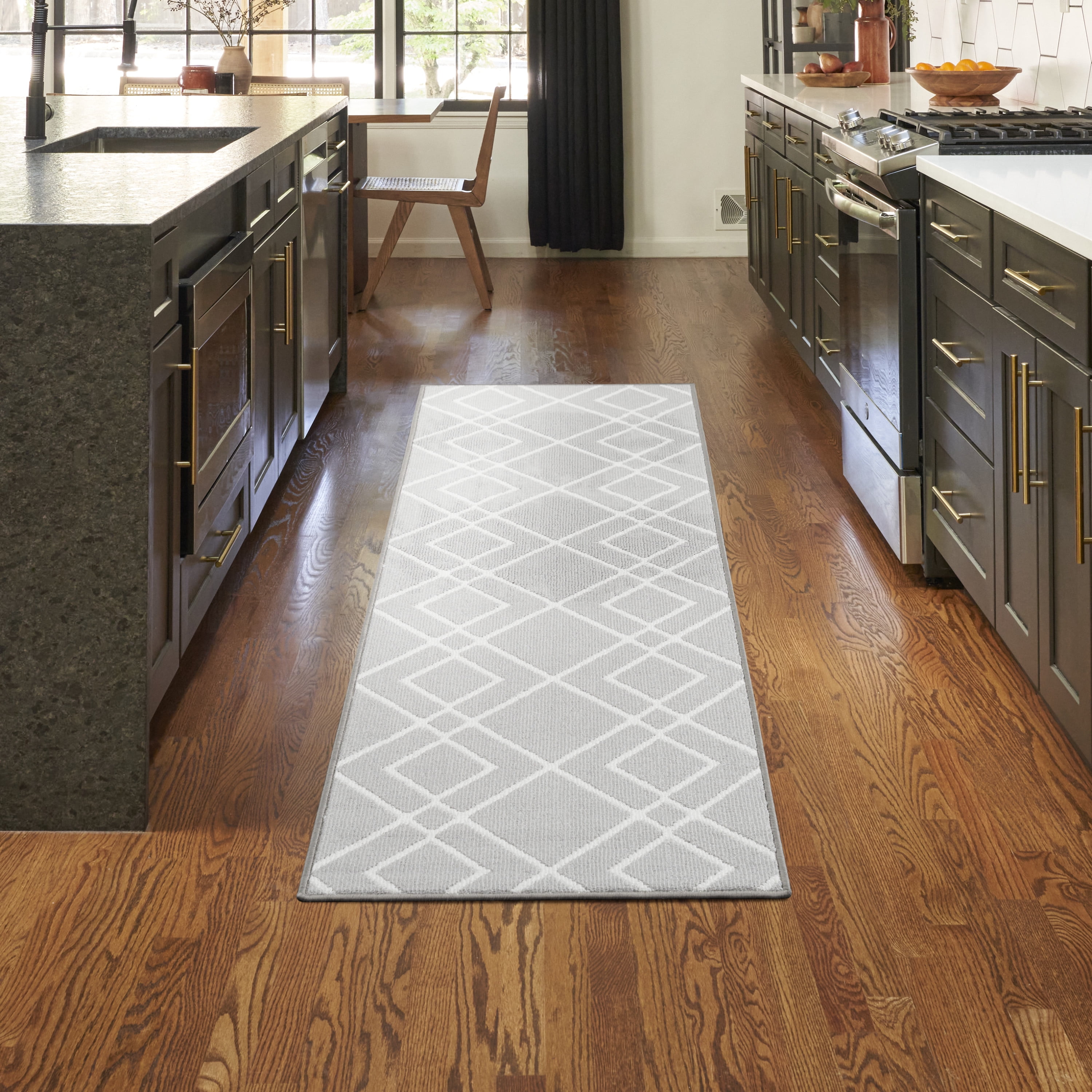 Nourison Modern Lines Geometric Silver 2' x 6'8" Area Rug, (2x7 ...