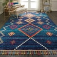 Nourison Moroccan Casbah Tribal Navy 7'10" x 10'6" Area Rug, (8x11 ...