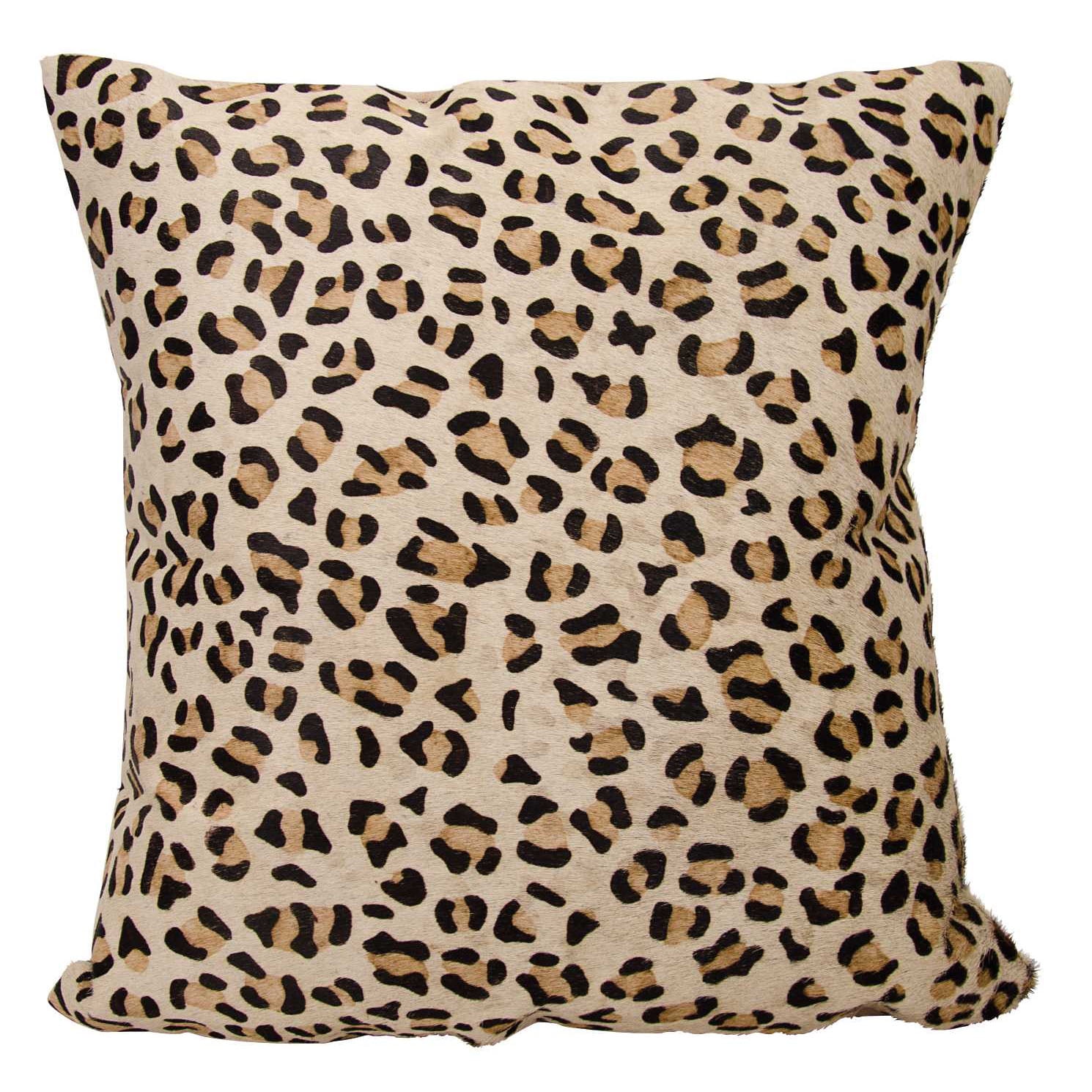 Nourison Natural Leather Hide Printed Leopard Leopard Throw Pillow ...