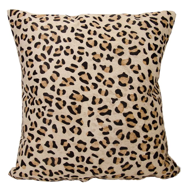 Nourison Natural Leather Hide Printed Leopard Leopard Throw Pillow ...