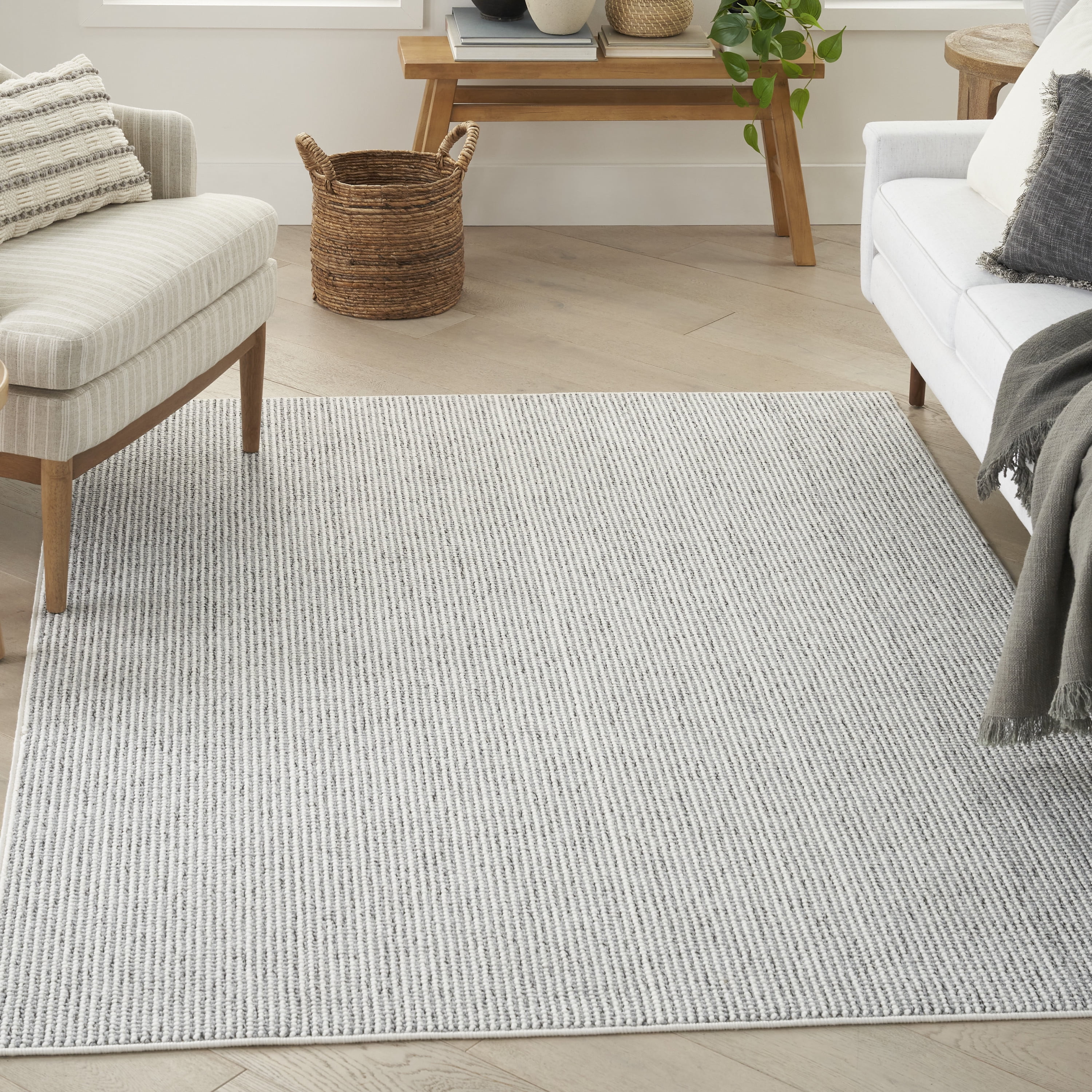 Nourison Natural Texture Area Rug - Ivory Grey 5x7 - Walmart.com
