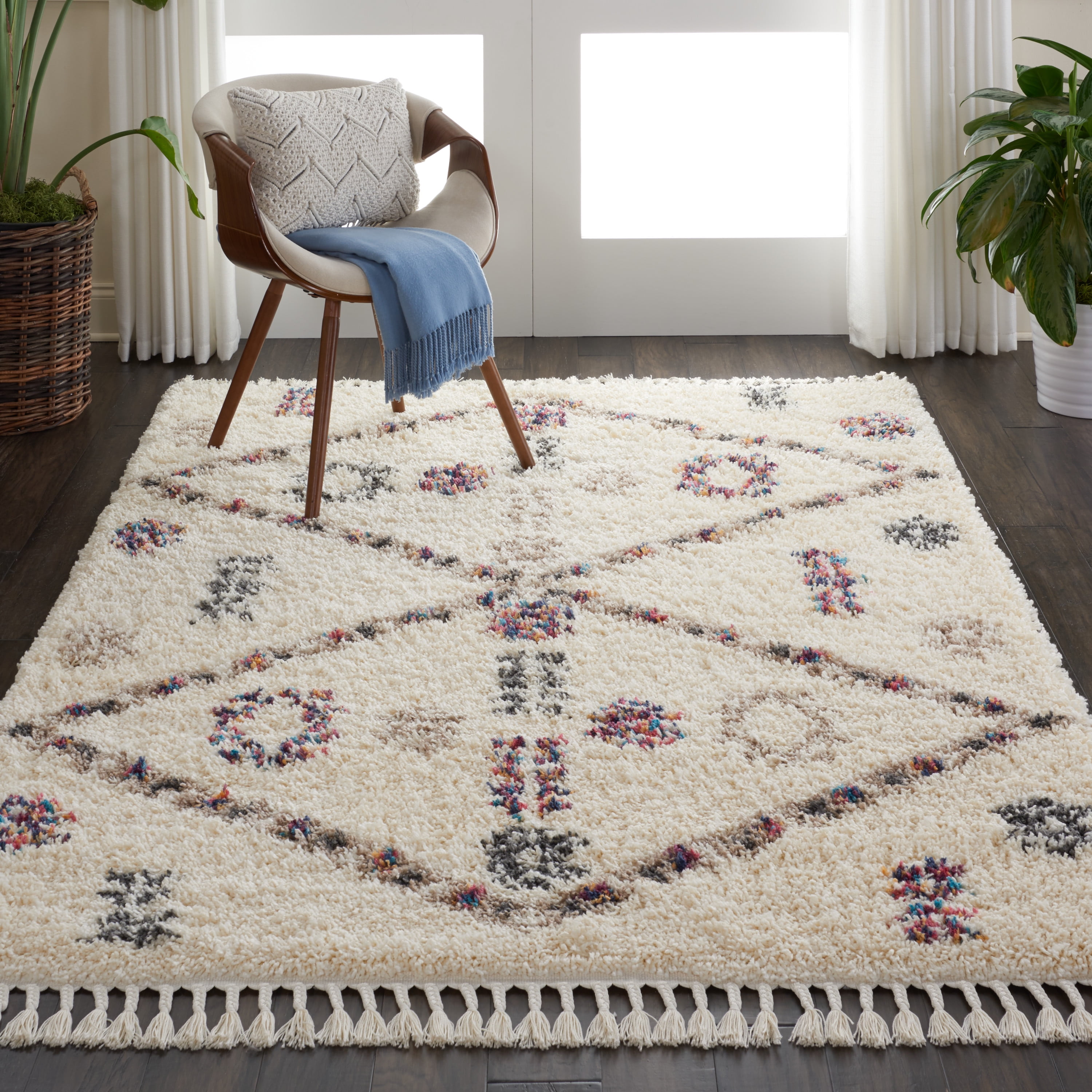 Nourison Nordic Shag Scandinavian Tribal Ivory Area Rug - Walmart.com