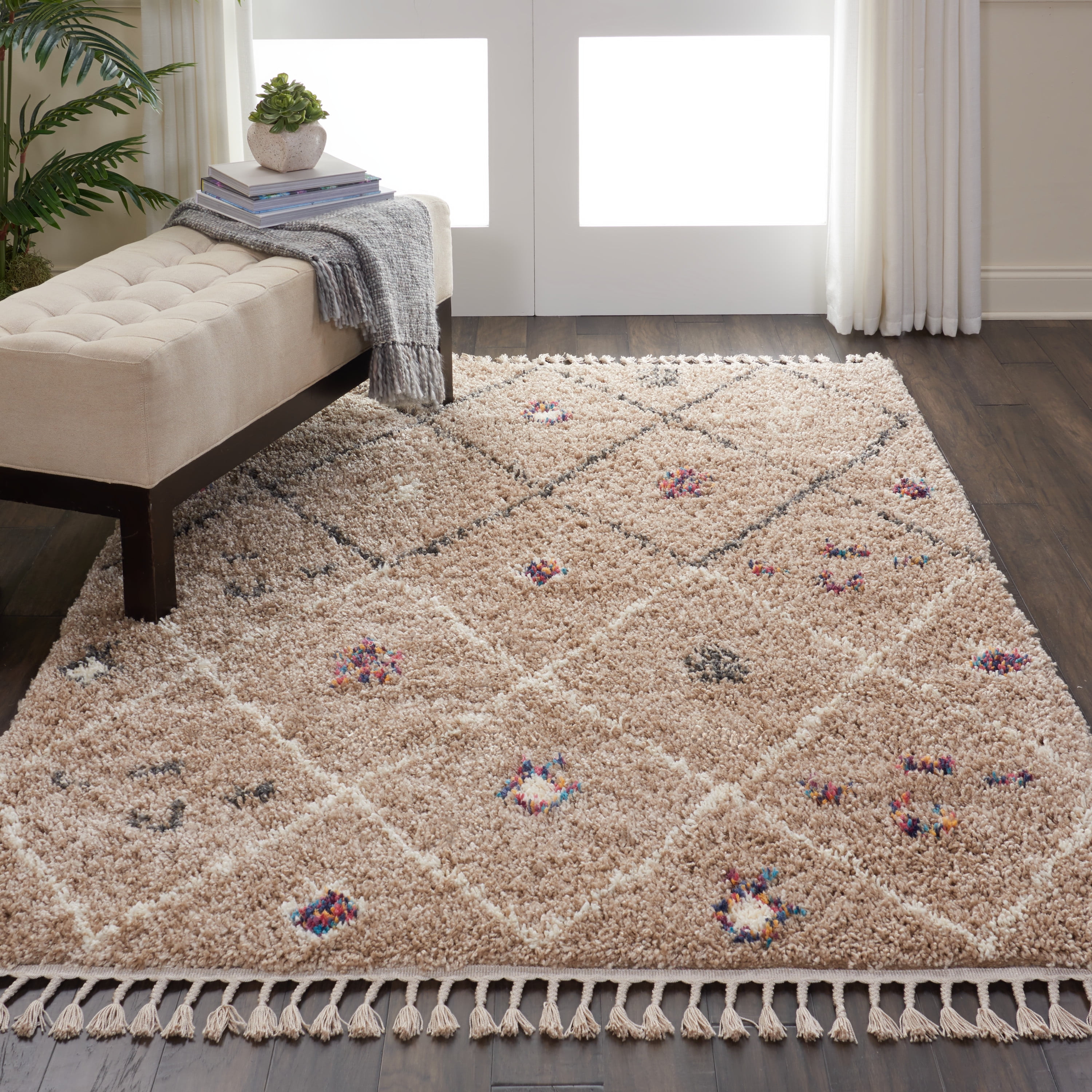 Nourison Nordic Shag Scandinavian Tribal Tan Area Rug - Walmart.com
