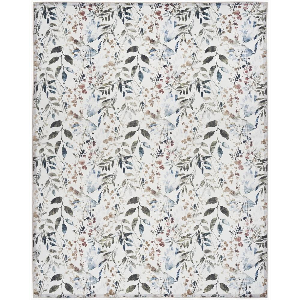 Nourison Nourison Washables Floral Ivory Multicolor 8' x 10' Area Rug ...
