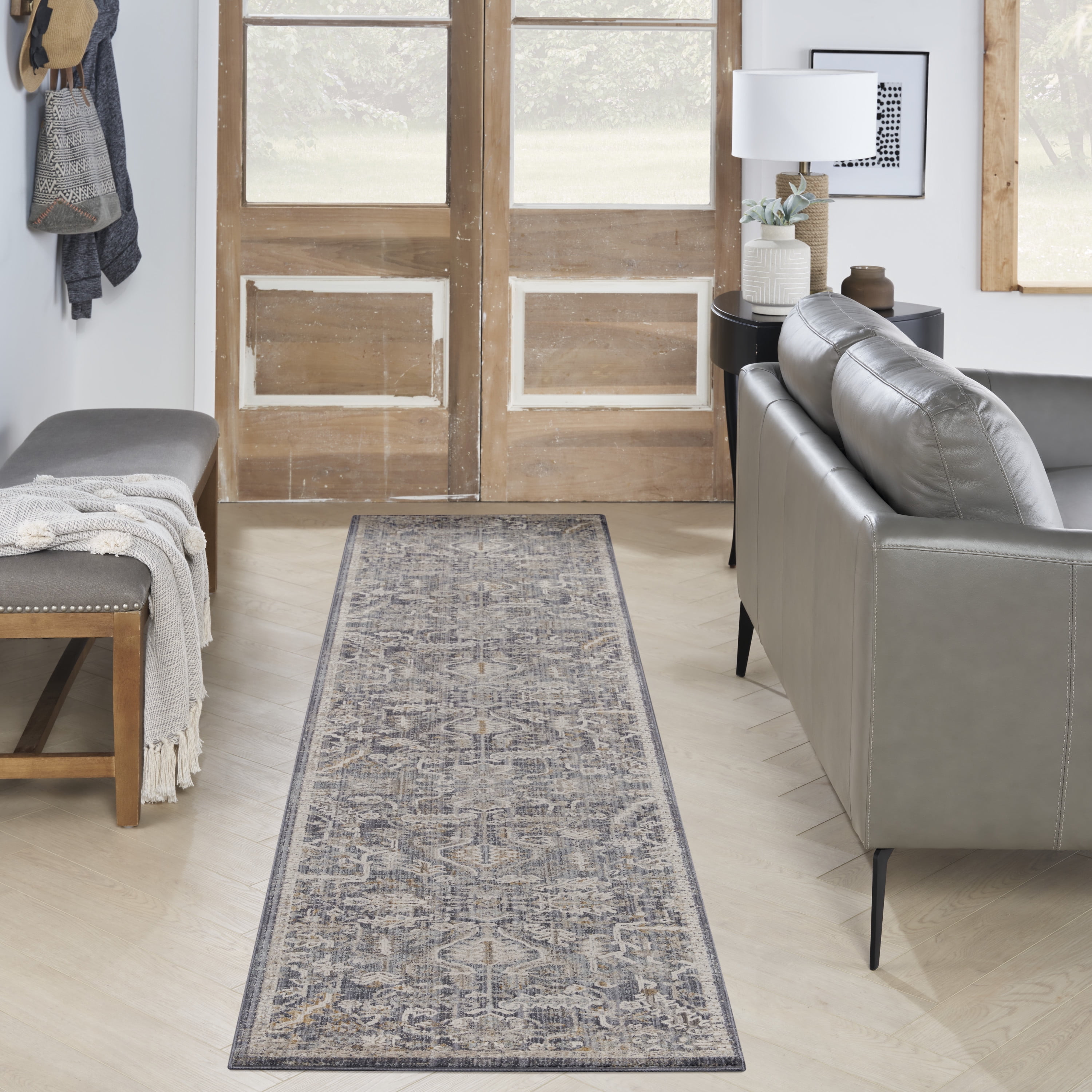 Nourison Nyle Bohemian Floral Navy Multicolor 2'3" x 8' Area Rug, (2x8 ...
