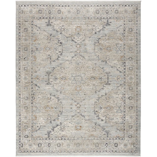 Nourison Nyle Distressed Light Blue 7'10" x 10'1" Area Rug (8x10 ...
