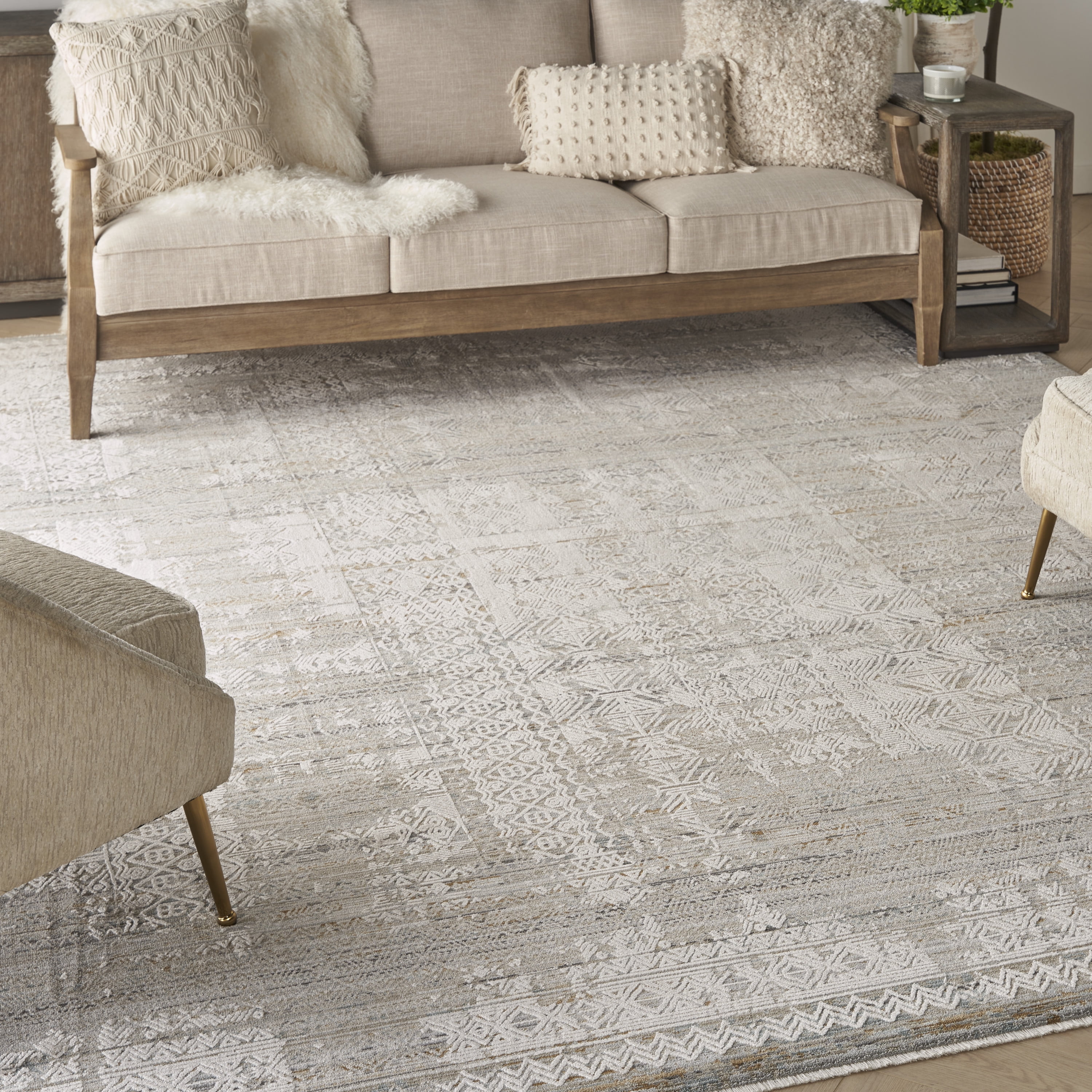 Nourison Nyle Tribal Ivory Multicolor 8'6" x 11'4" Area Rug, (9x11 ...