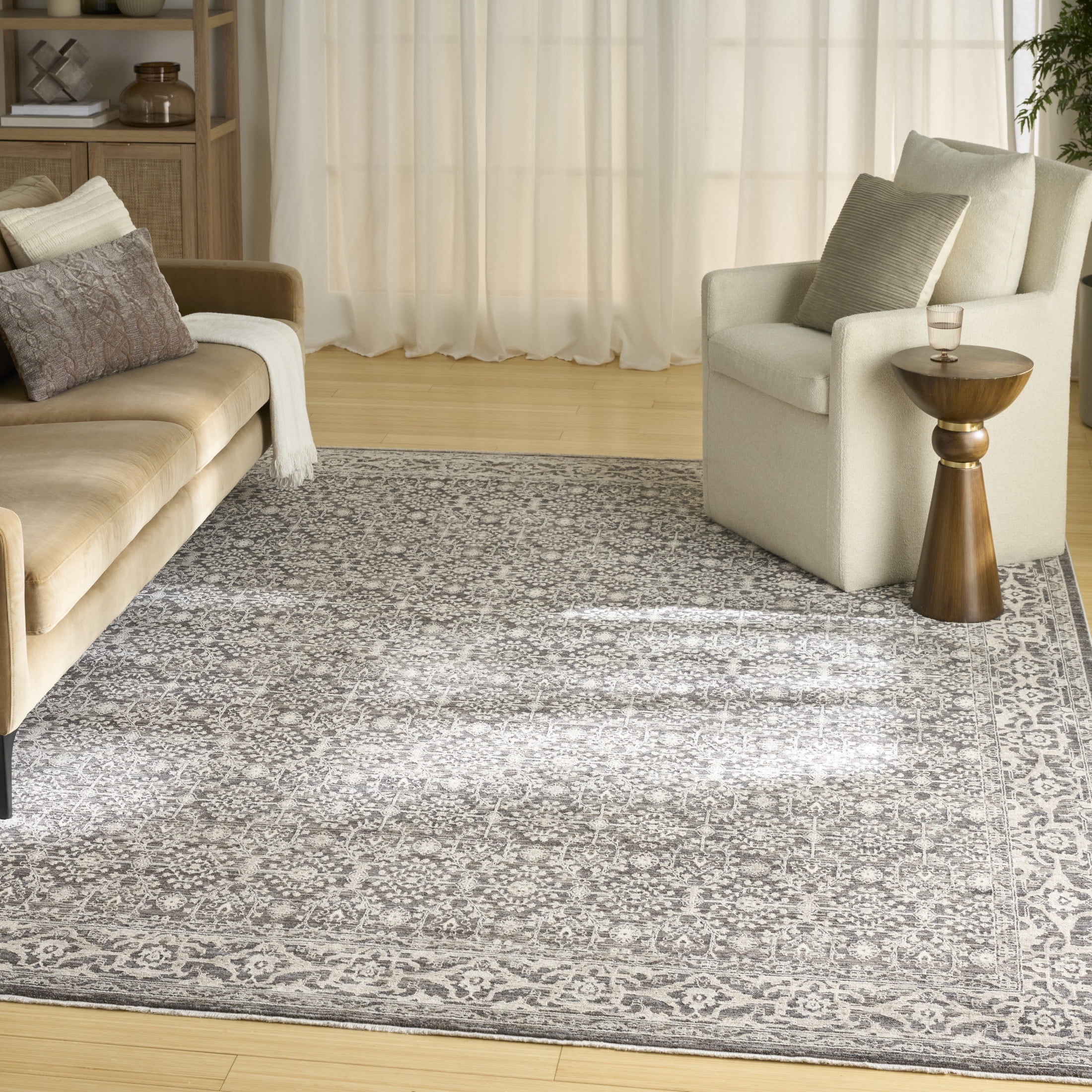 Nourison Outlines 10' x 13' Charcoal Ivory Vintage Indoor Rug - Walmart ...