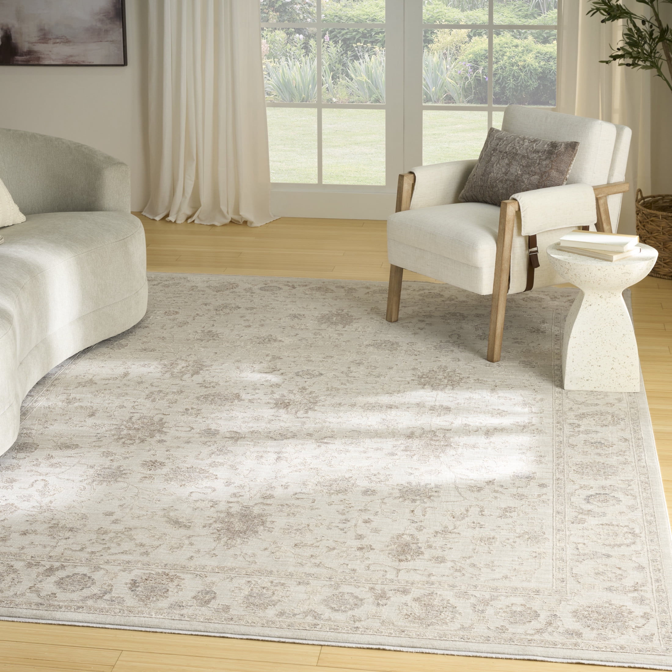 Nourison Outlines 9' x 12' Ivory Vintage Indoor Rug - Walmart.com