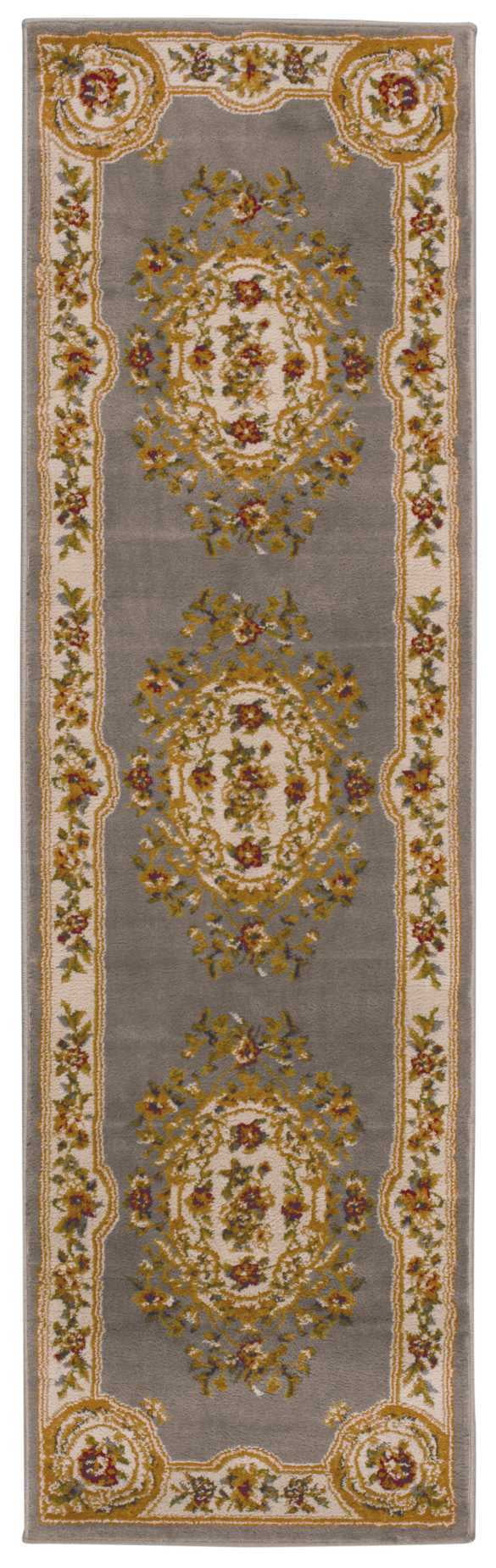 Nourison Paramount Persian Medallion Grey/Blue 2'2" x 7'3" Area Rug, (7 ...
