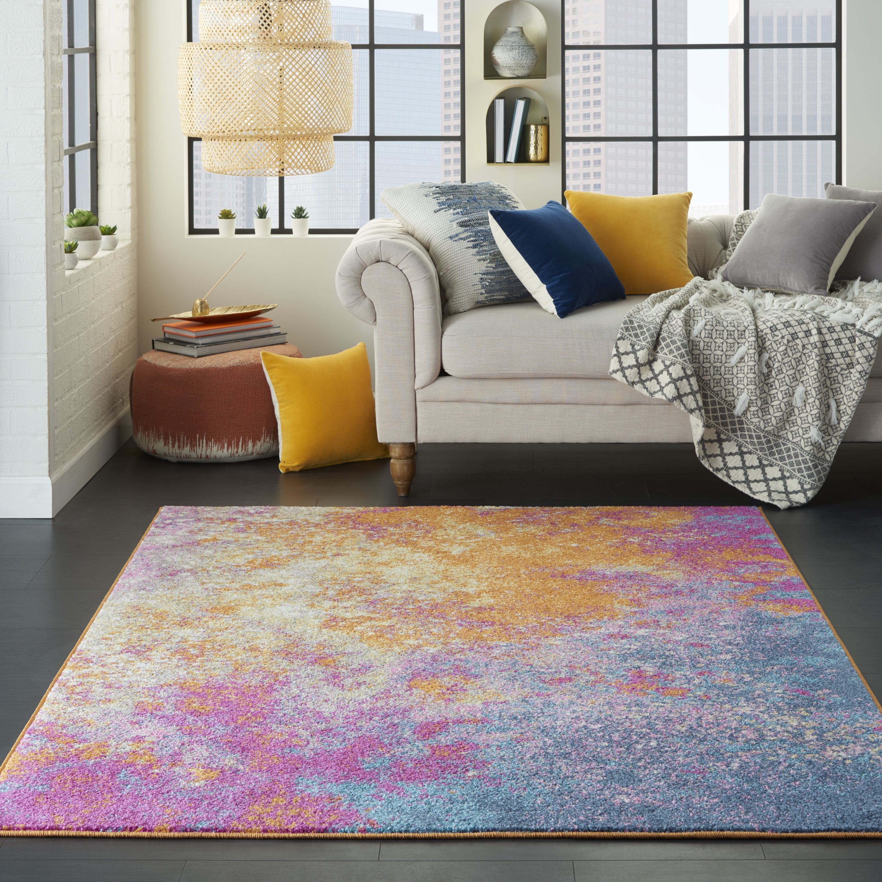 Nourison Passion Abstract Sunburst 5'3" x 7'3" Area Rug, (5x7 ...