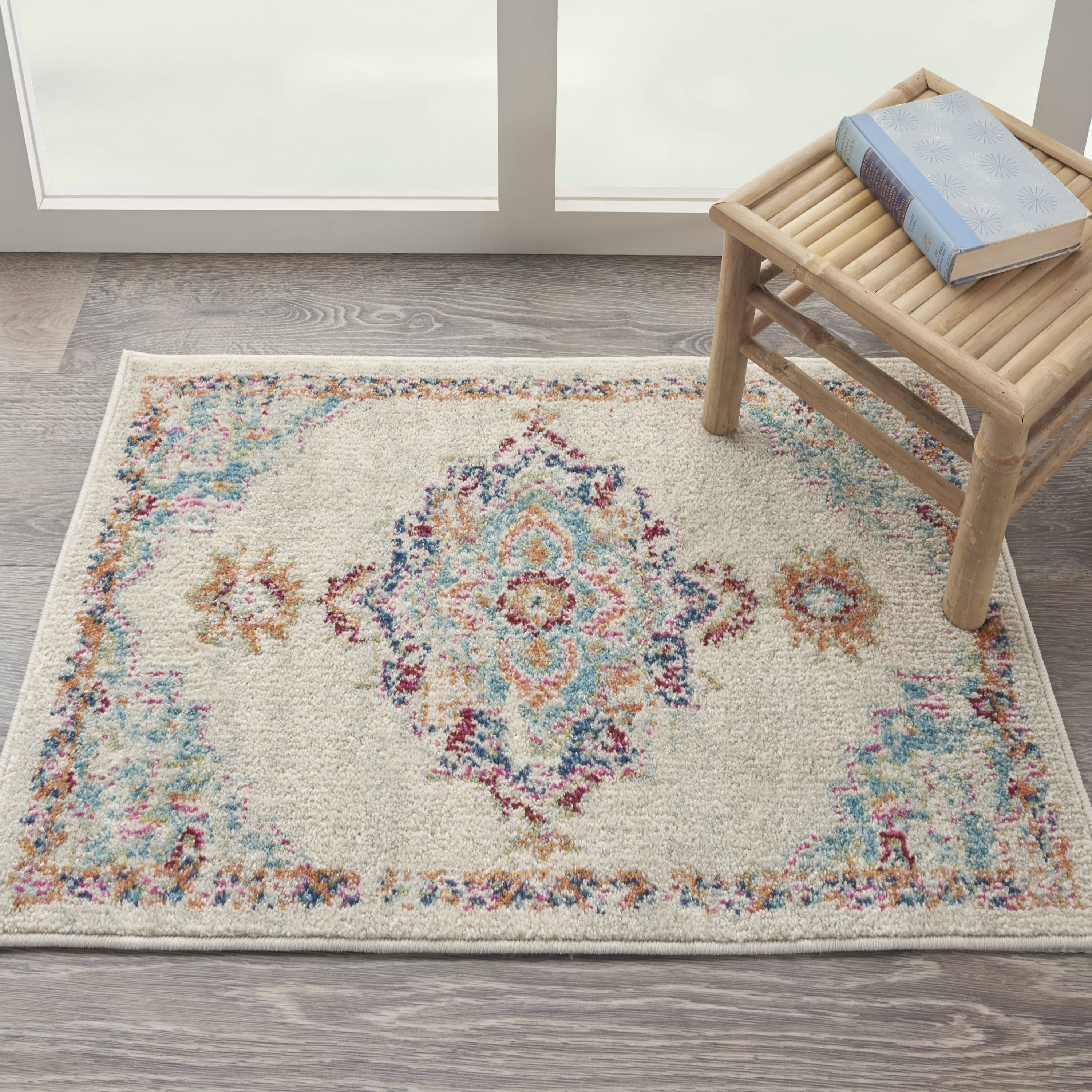 Nourison Passion Bohemian Grey/Multi 1'10" x 2'10" Area Rug, (2x3 ...