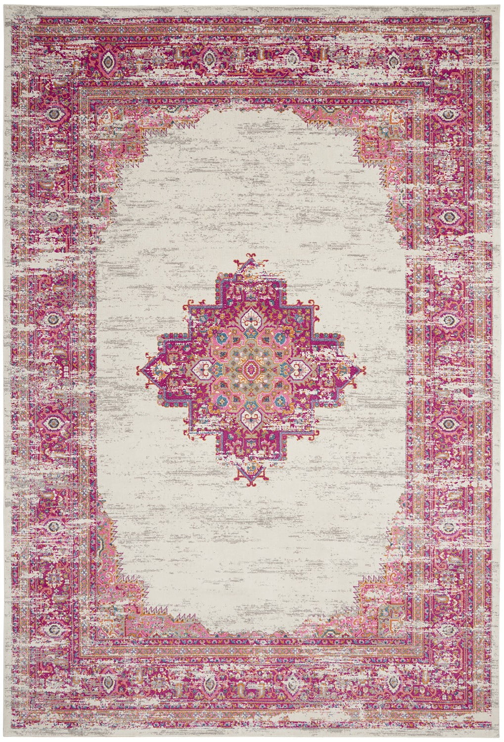 Nourison Passion Bohemian Ivory/Fuchsia 12' x 18' Area Rug, (12x18 ...