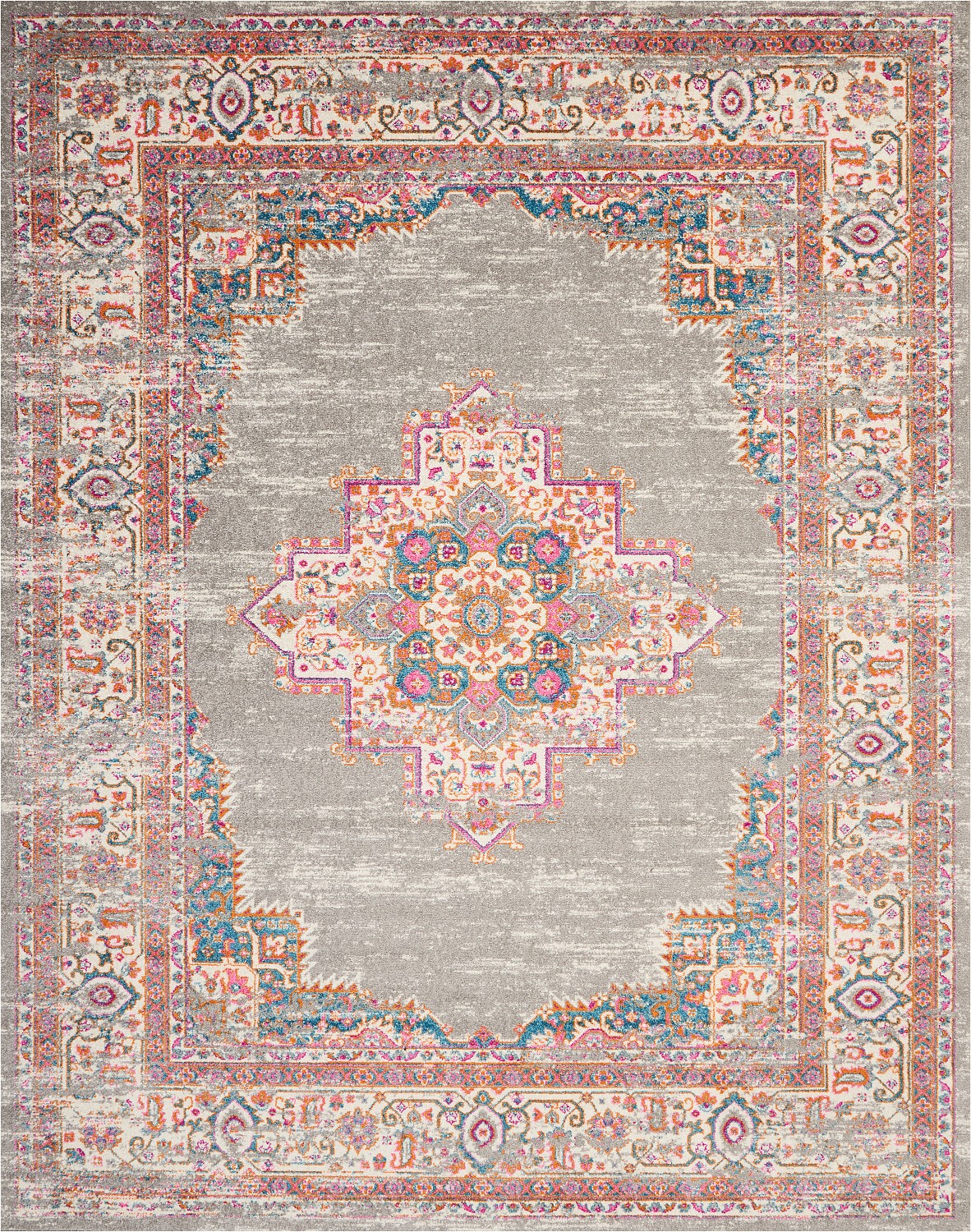 Nourison Passion Persian Grey 8' x 10' Area Rug, (8x10) - Walmart.com