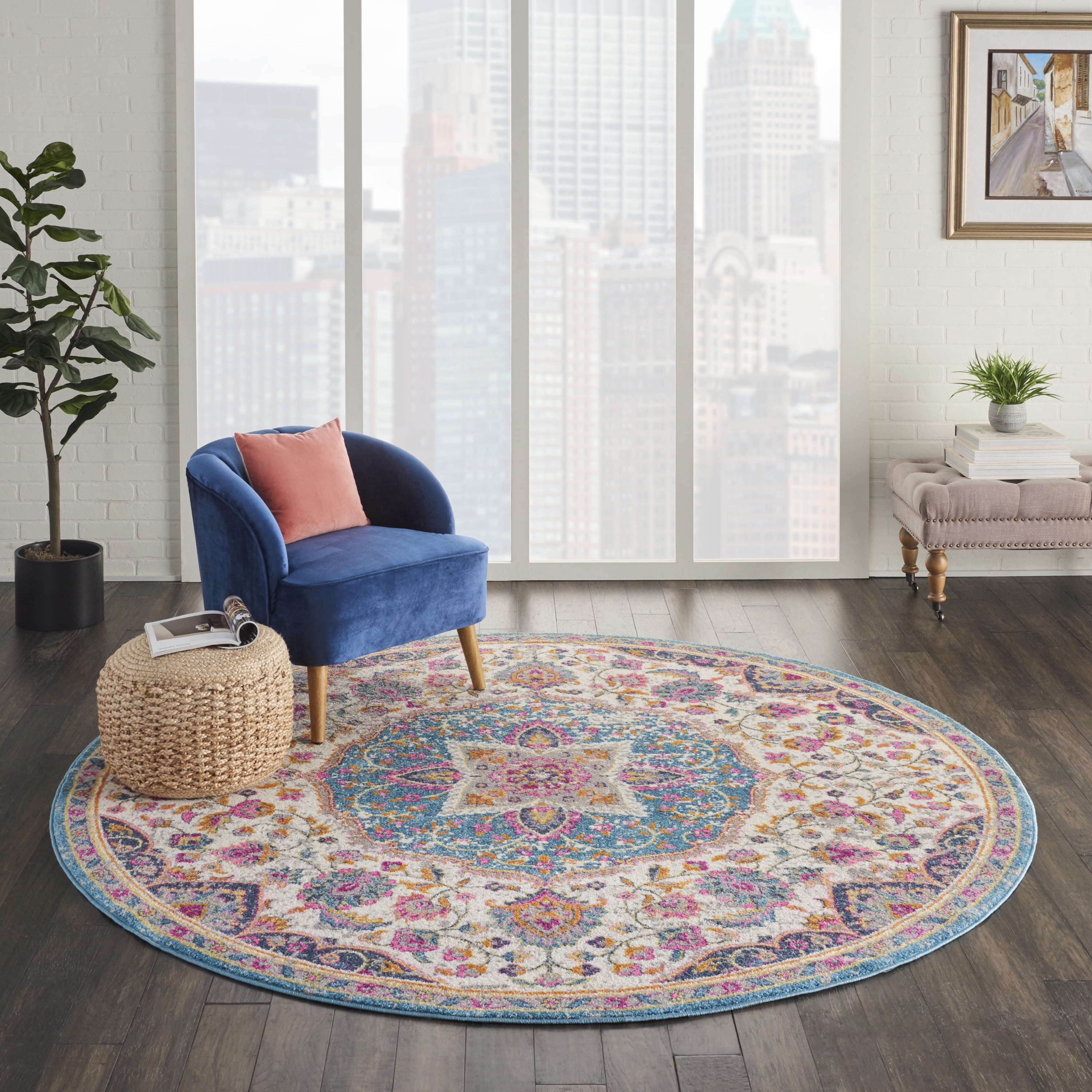Nourison Passion Persian Ivory/Multi 8' x ROUND Area Rug, (8 Round ...