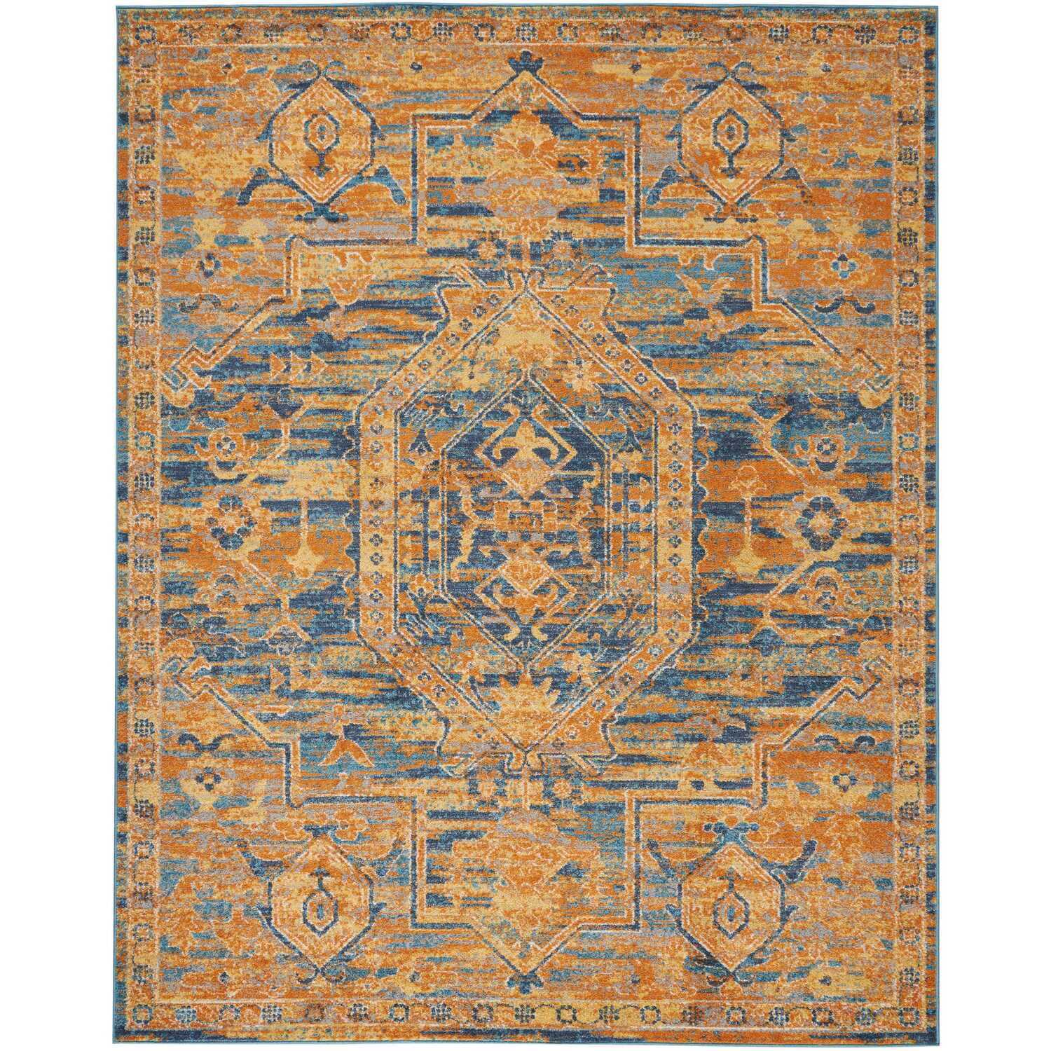 Nourison Passion Traditional Teal/Sun 8' x 10' Area Rug, (8x10 ...
