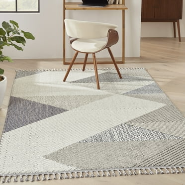 Nourison Paxton Modern & Contemporary Ivory 4' x 6'2" Area Rug, (4x8 ...
