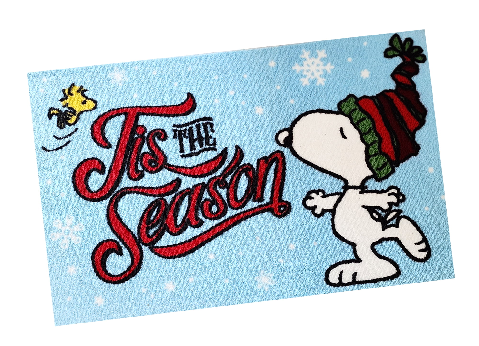 Nourison Peanuts Snoopy Throw Rug Tis the Season Blue 20 x 32 inches ...