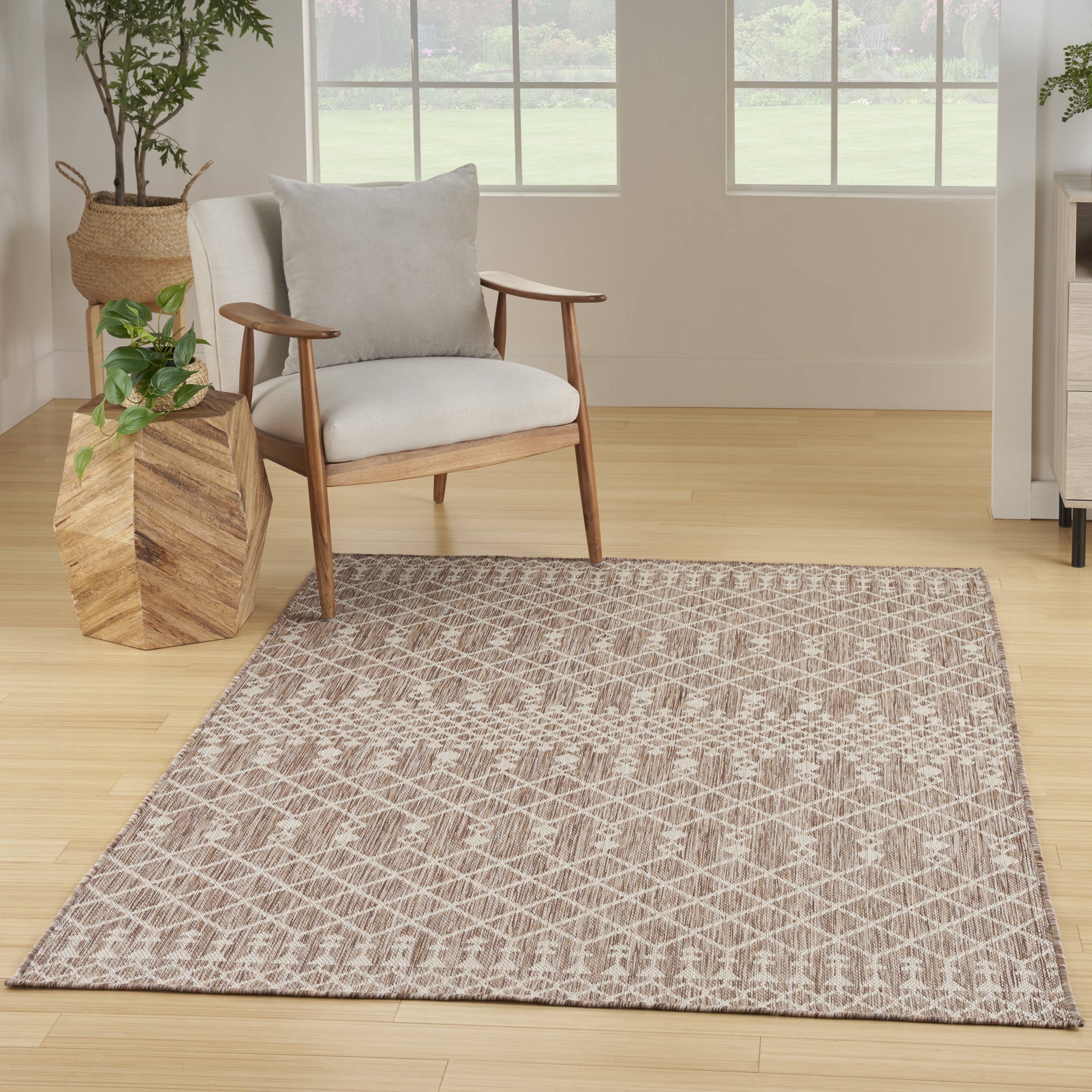 Nourison Positano Indoor/Outdoor Beige 4' x 6' Area Rug (4x6) - Walmart.com