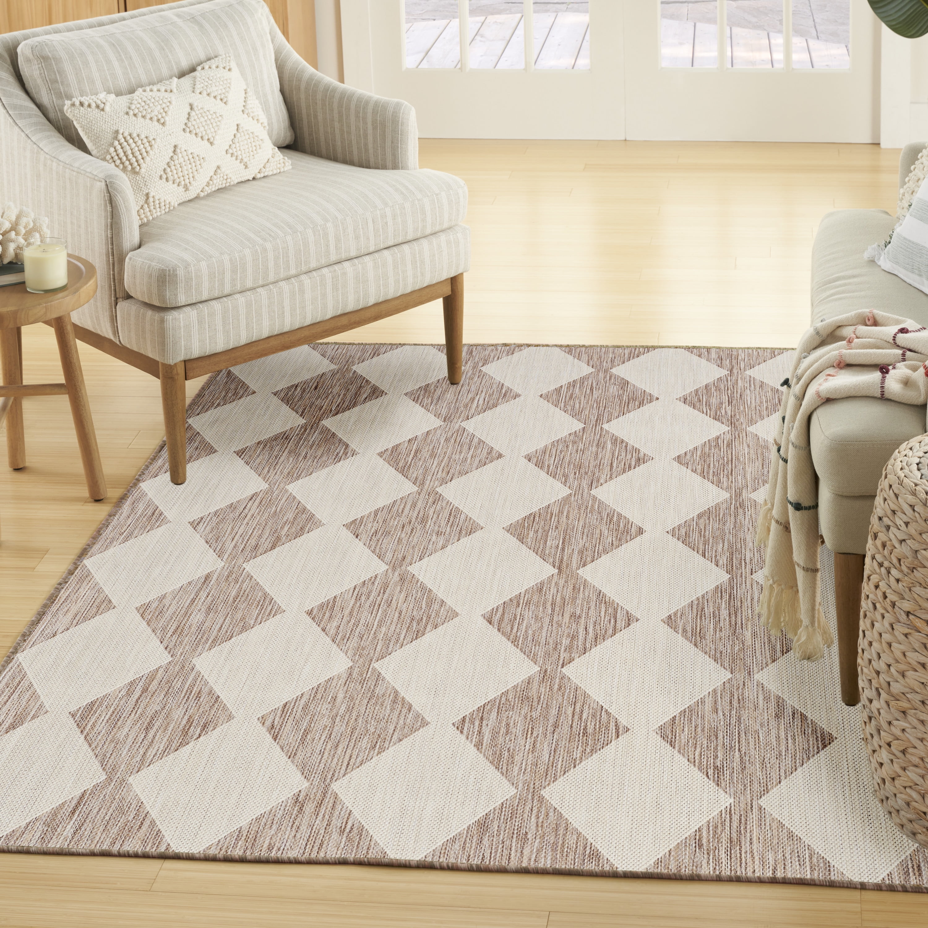 Nourison Positano Indoor/Outdoor Beige 4' x 6' Area Rug (4x6) - Walmart.com