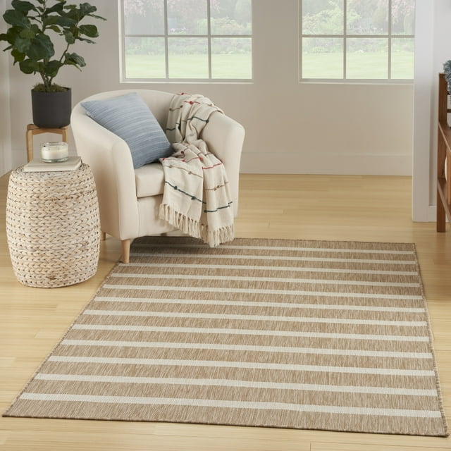 Nourison Positano Indoor/Outdoor Beige Ivory 5' x 7' Area Rug (5x7 ...