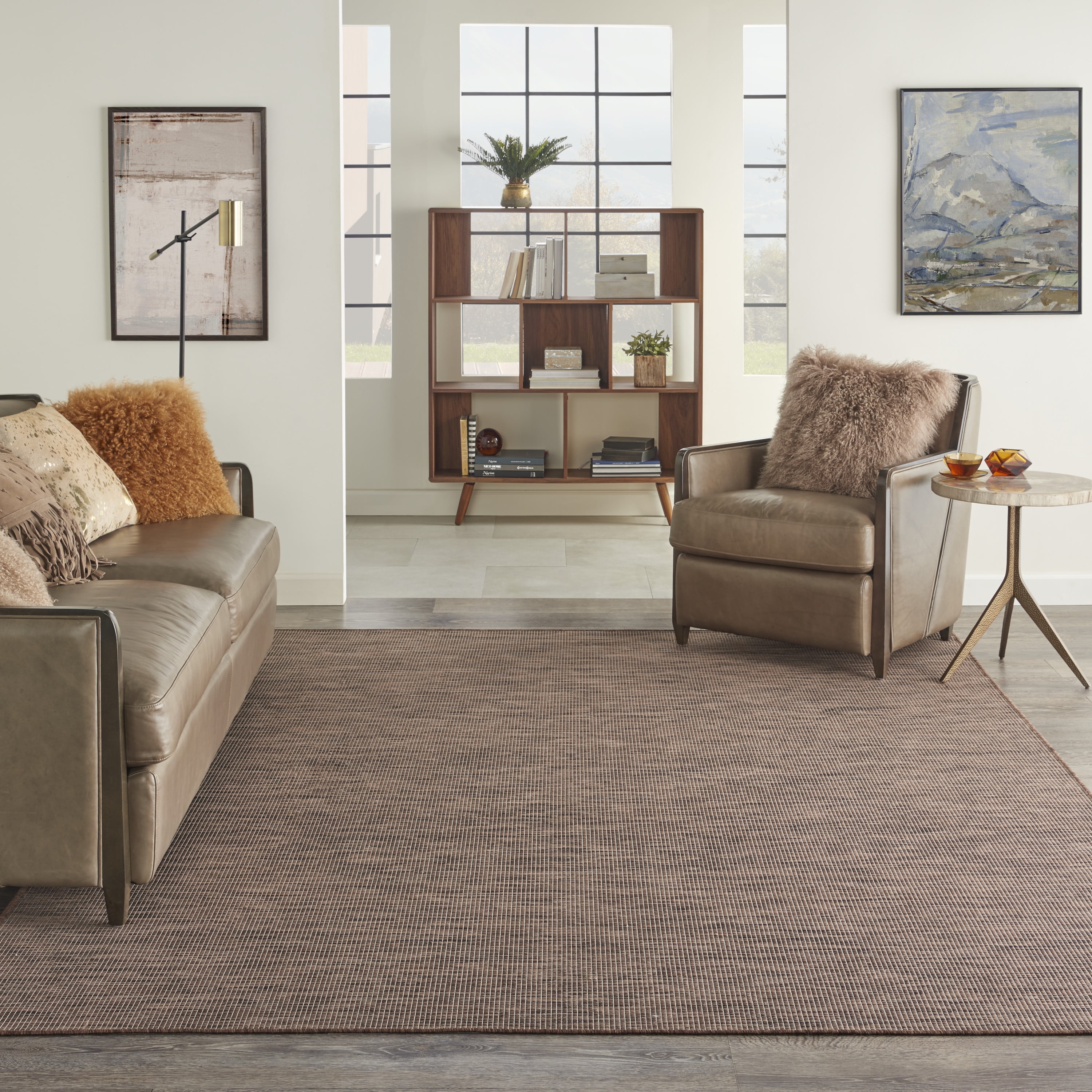 Nourison Positano Area Rug, Brown, Indoor Outdoor, Flatweave ...