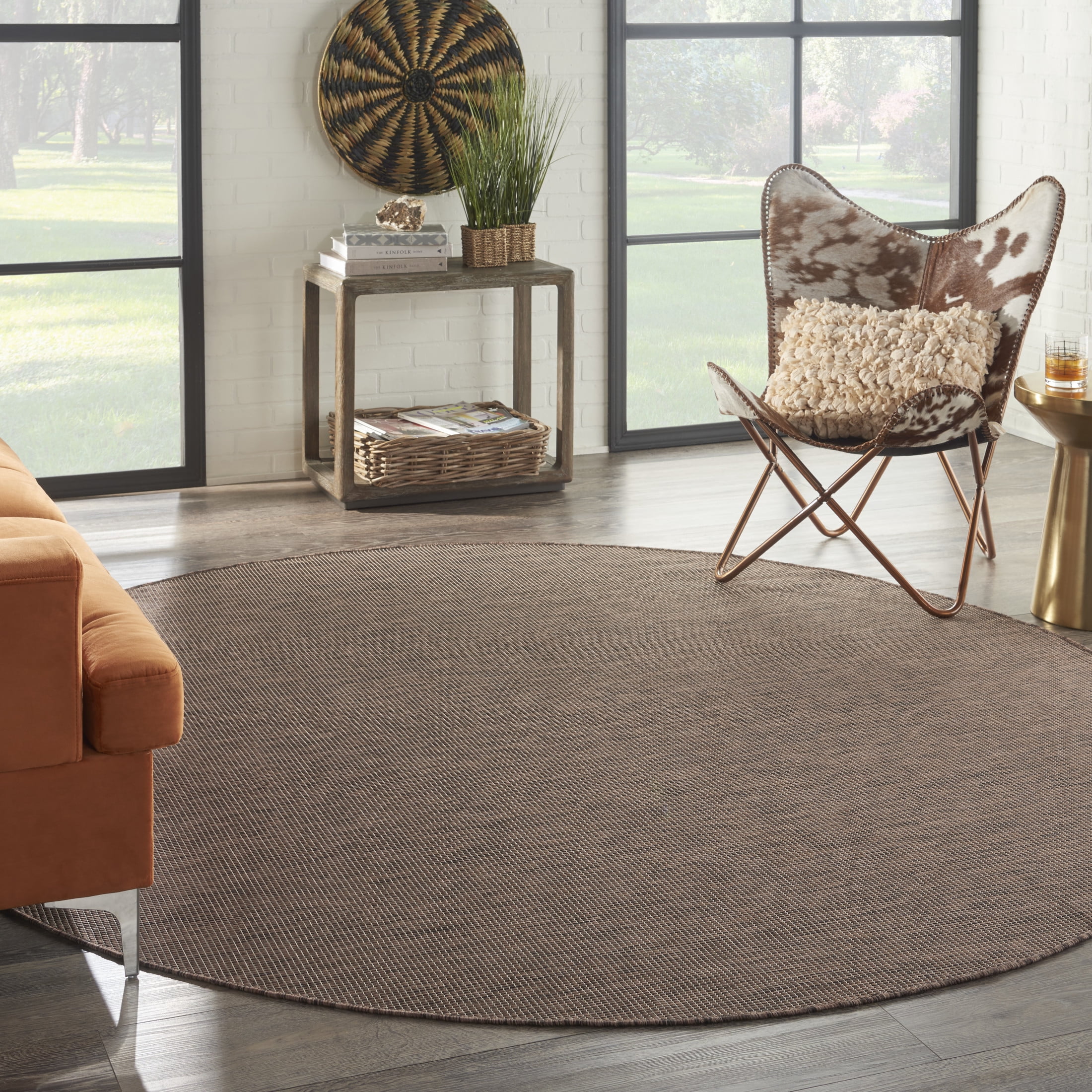 Nourison Positano Indoor/Outdoor Natural 8' x round Area Rug, (8 Round ...