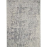 Nourison Rustic Textures Modern Abstract Area Rug, Ivory and Silver, 8 ...
