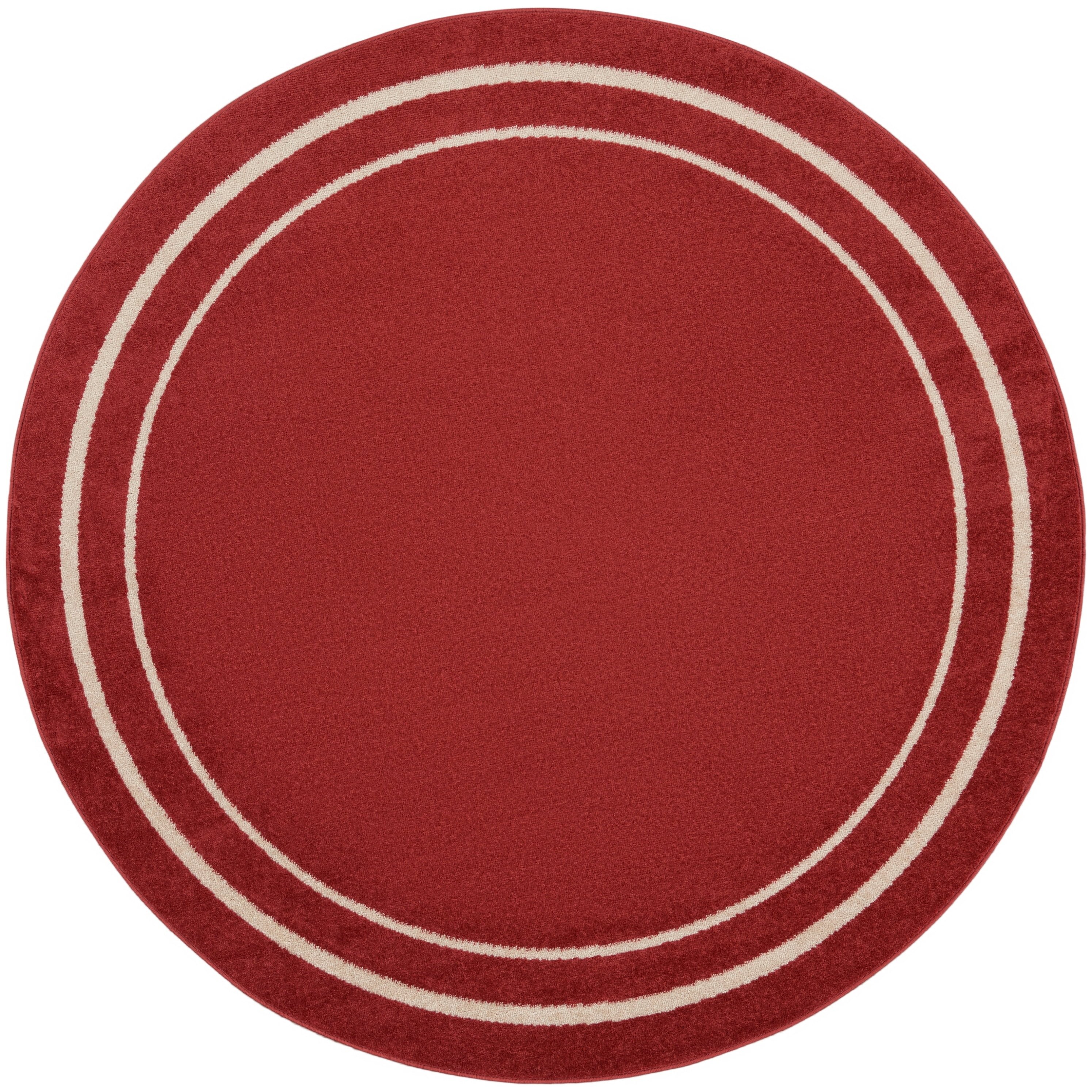 Nourison Sandy Indoor / Outdoor Solid Area Rug Brick/Ivory 4'xRound 4 ...