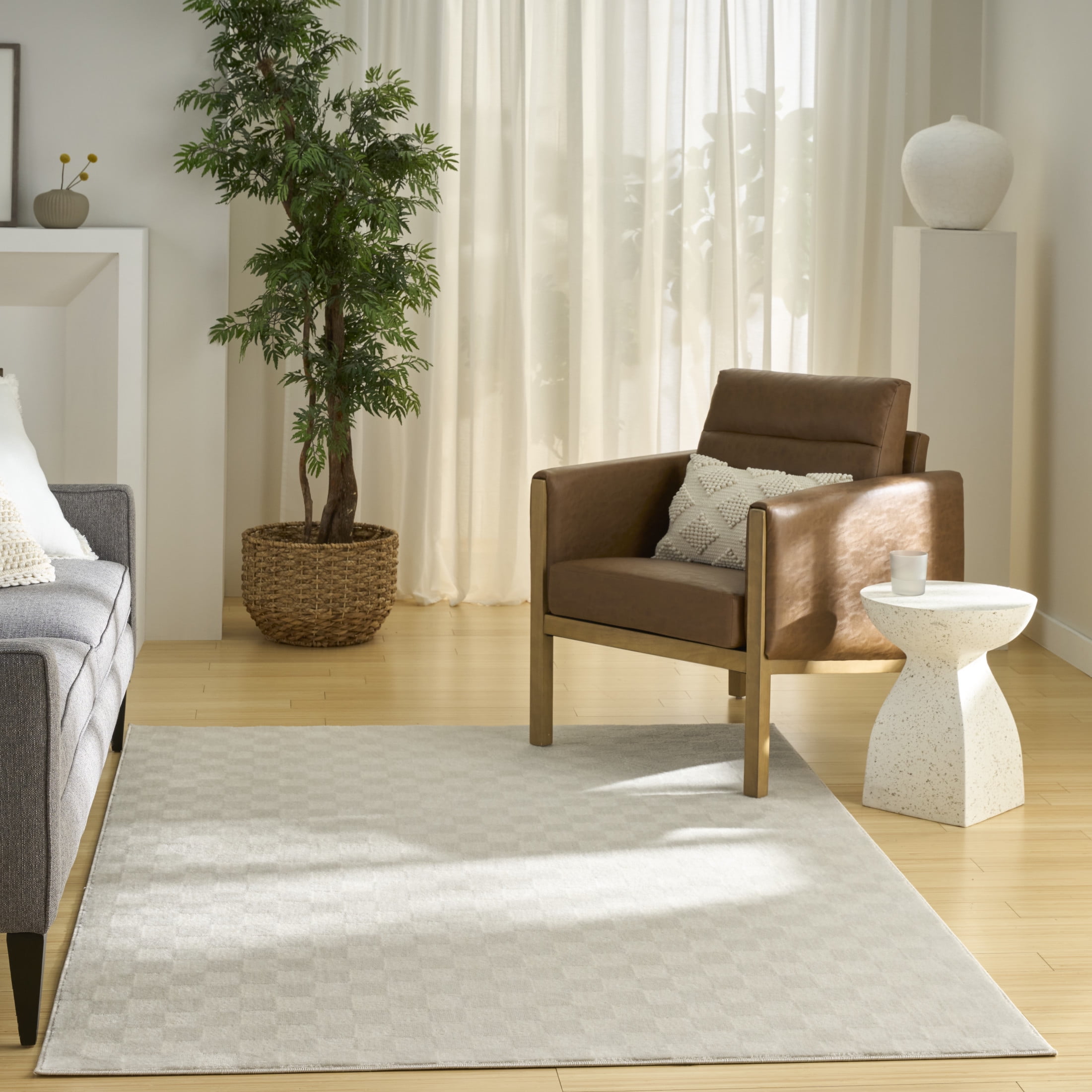Nourison Serenity Home 3'11" x 5'11" Ivory Modern Indoor Rug - Walmart ...
