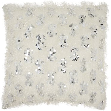 Nourison Yarn Shimmer Shag Decorative Throw Pillow, 14" x 20", Beige ...