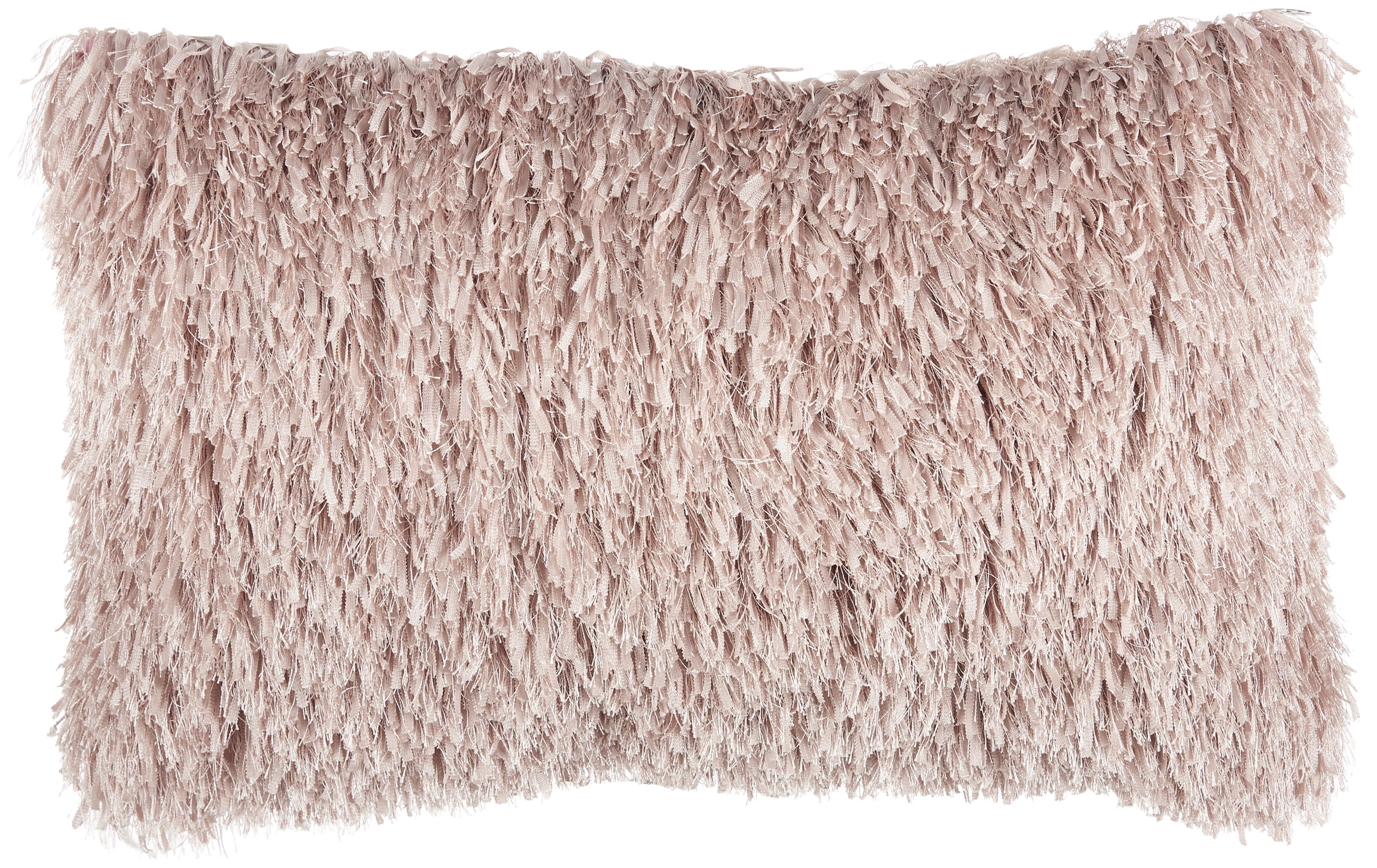 Nourison Shag Soft Ribbon Shag Blush Decorative Throw Pillow , 14" X 24 ...