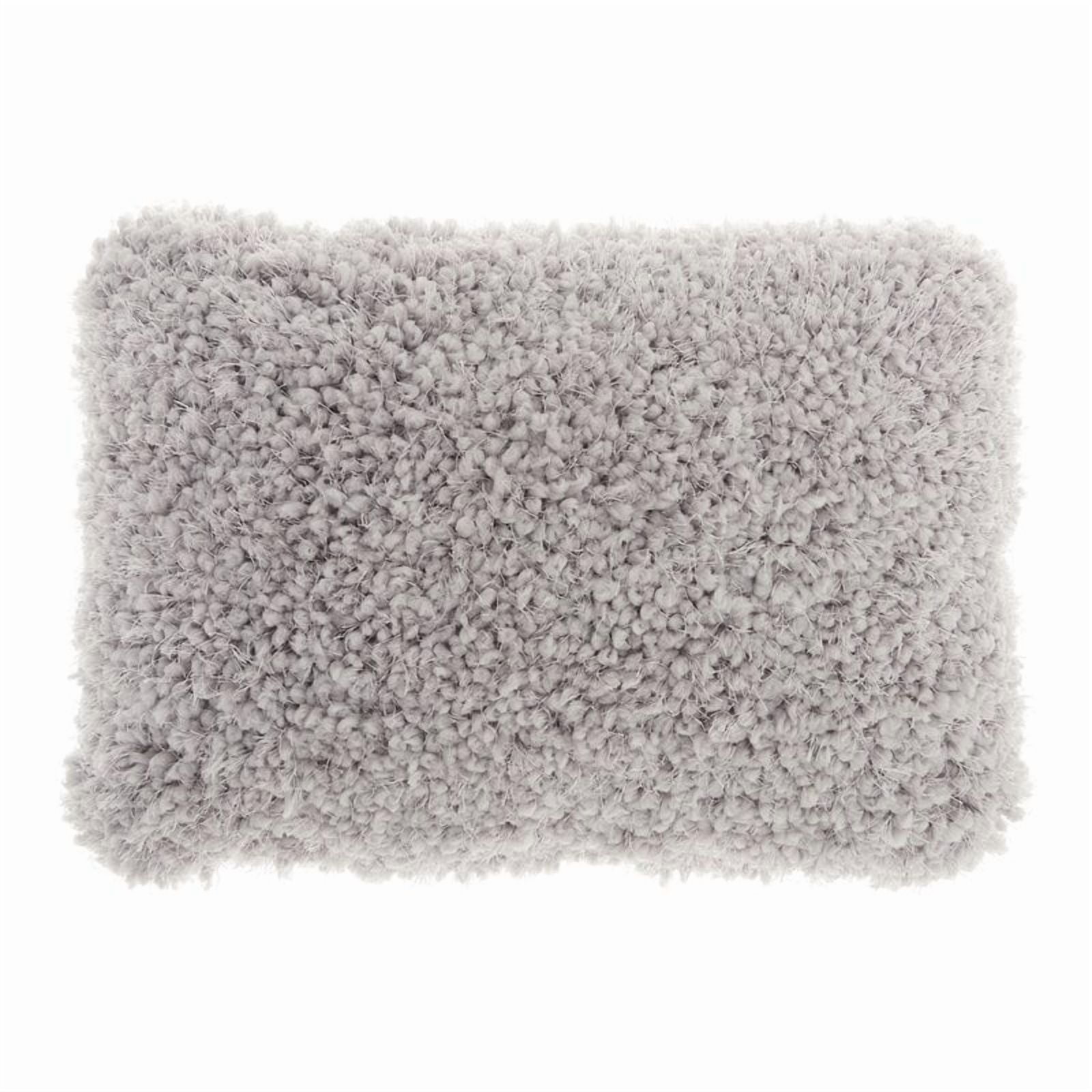Nourison Shag Solid Light Grey Decorative Throw Pillow , 14" x 20 ...